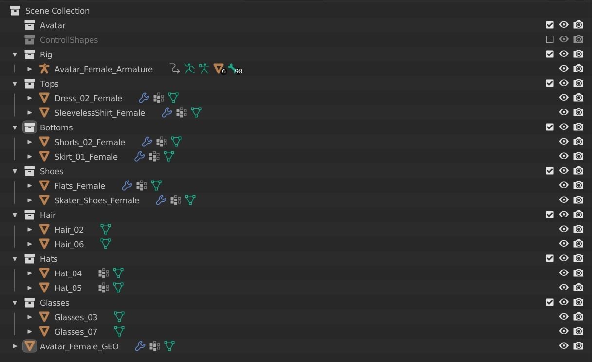 Stylized Customizable Avatar - Female - FREE free VR / AR / low-poly 3D ...
