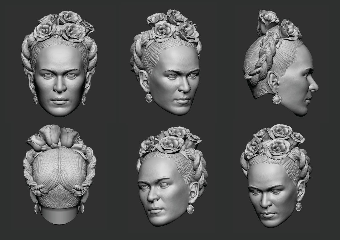Frida kahlo head 3D model 3D printable | CGTrader