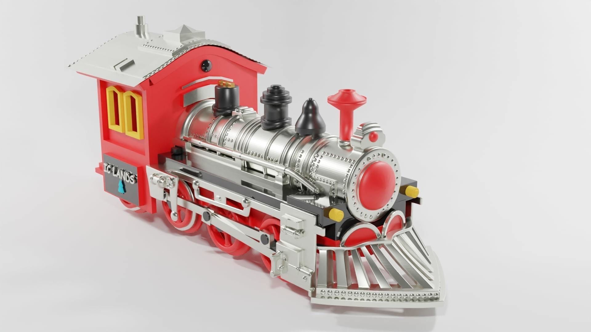 Lokomotive red 3D model | CGTrader