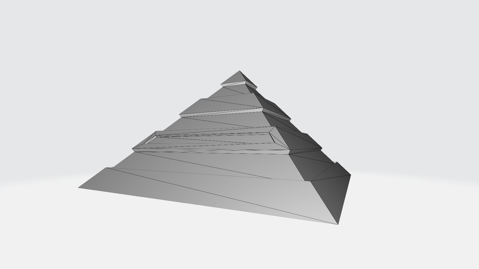 Sci-fi free flying low poly pyramid free VR / AR / low-poly 3D model ...