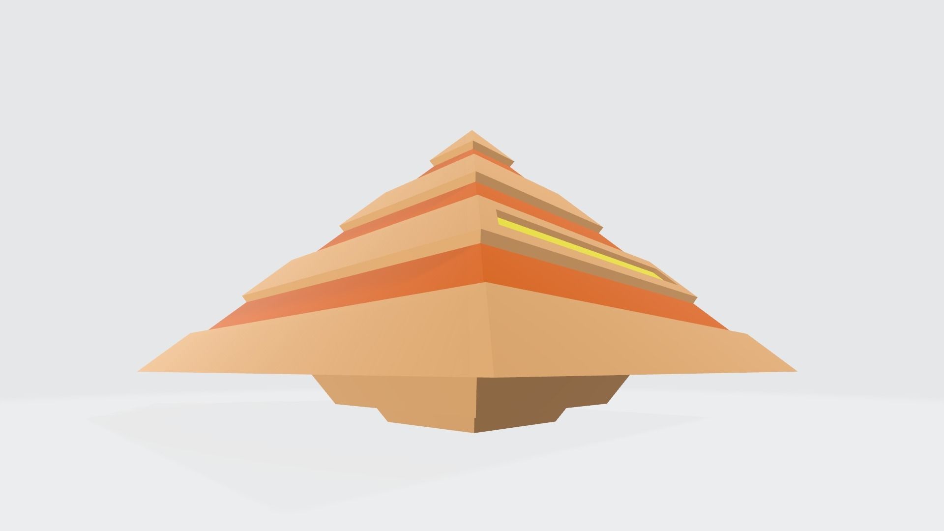 Sci-fi free flying low poly pyramid free VR / AR / low-poly 3D model ...