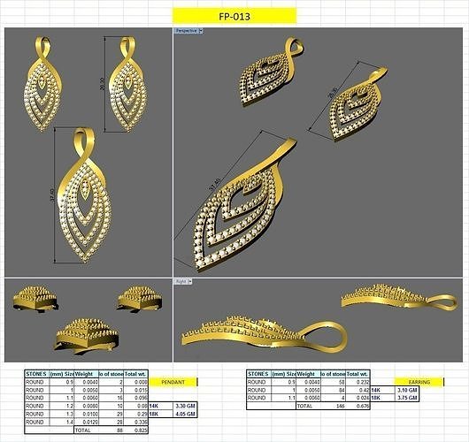 unique new design earring 3D model 3D printable | CGTrader