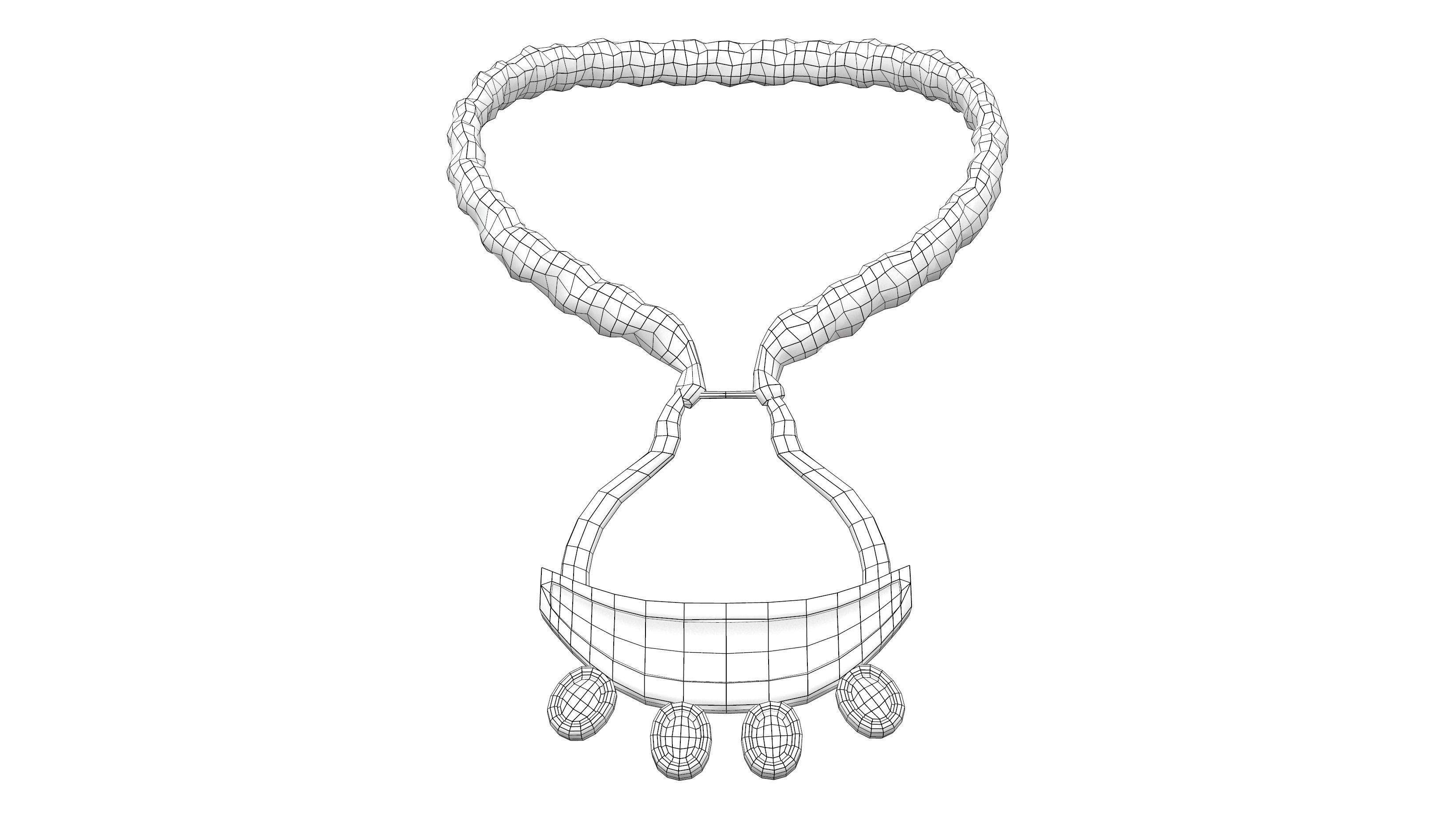 3D model Medieval Fantasy Gold Necklace VR / AR / low-poly | CGTrader