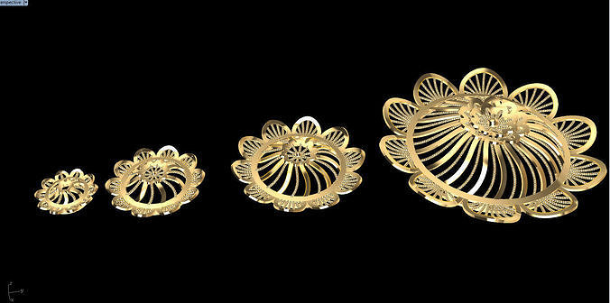SET16 golden circular design 3D model 3D printable | CGTrader