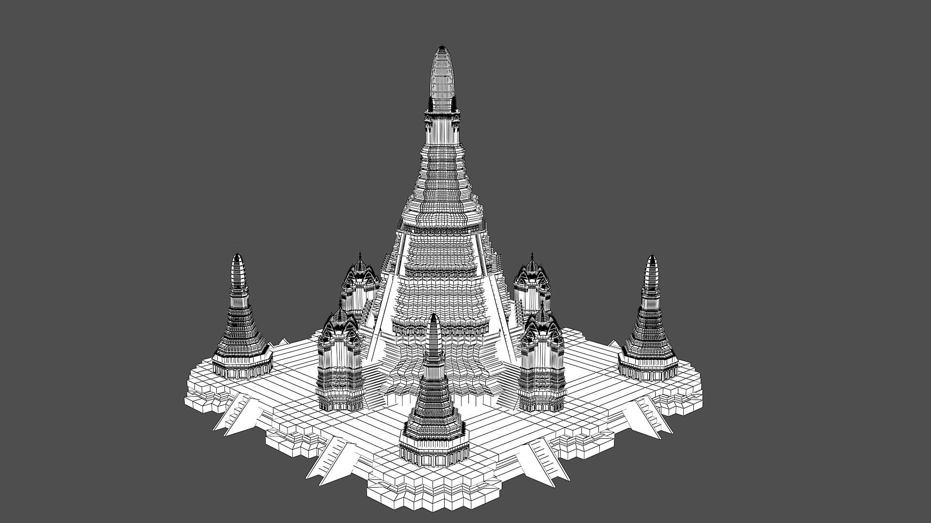 Wat Arun Temple 3d Model Cgtrader