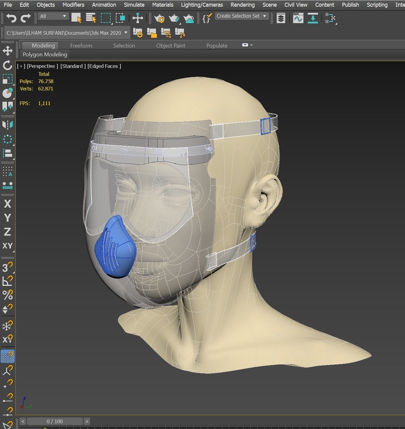 FACE SHIELD FACE MASK MASKER SAFETY MEDICAL FACESHIELD 3D model | CGTrader