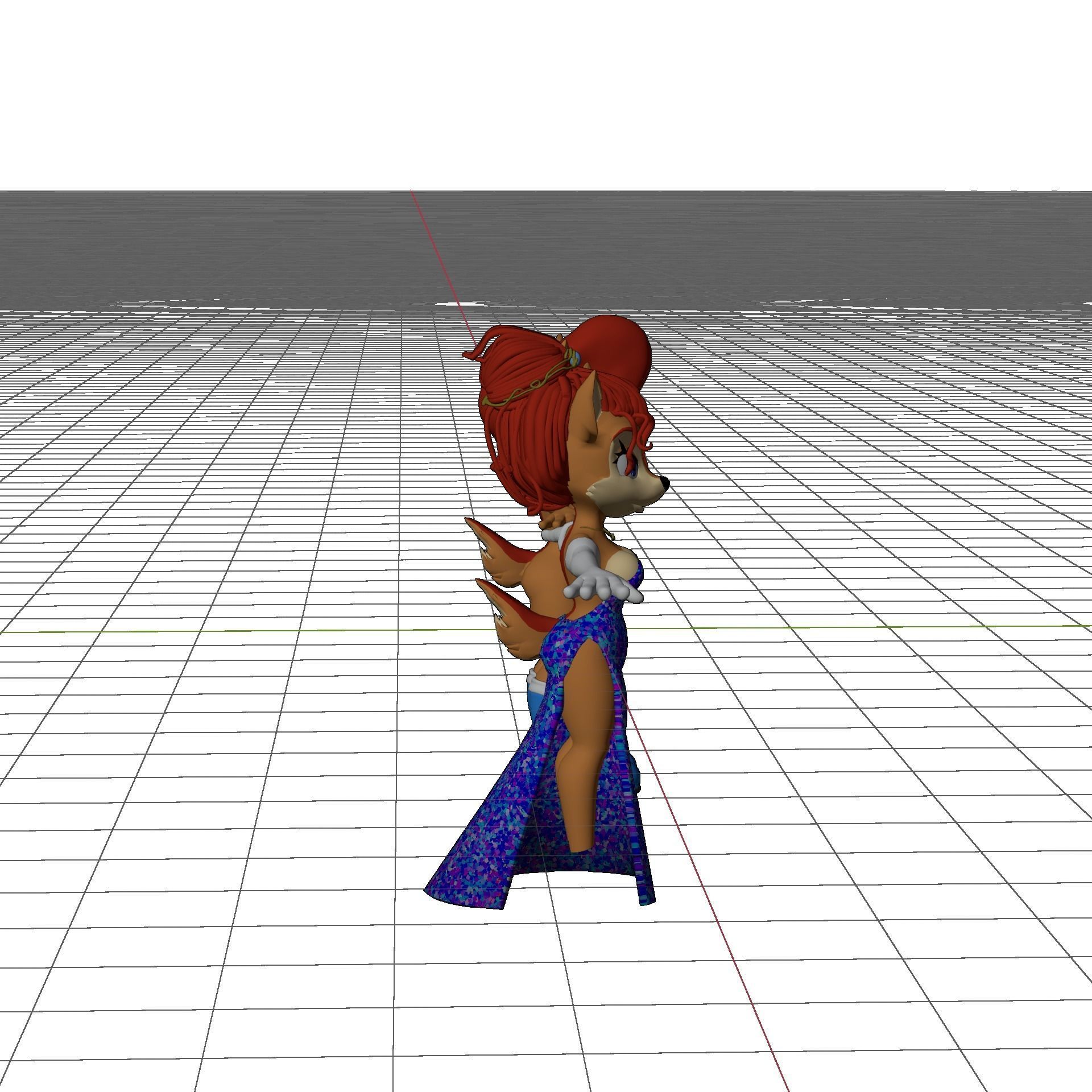 3D model Sally Acorn with Dress VR / AR / low-poly | CGTrader