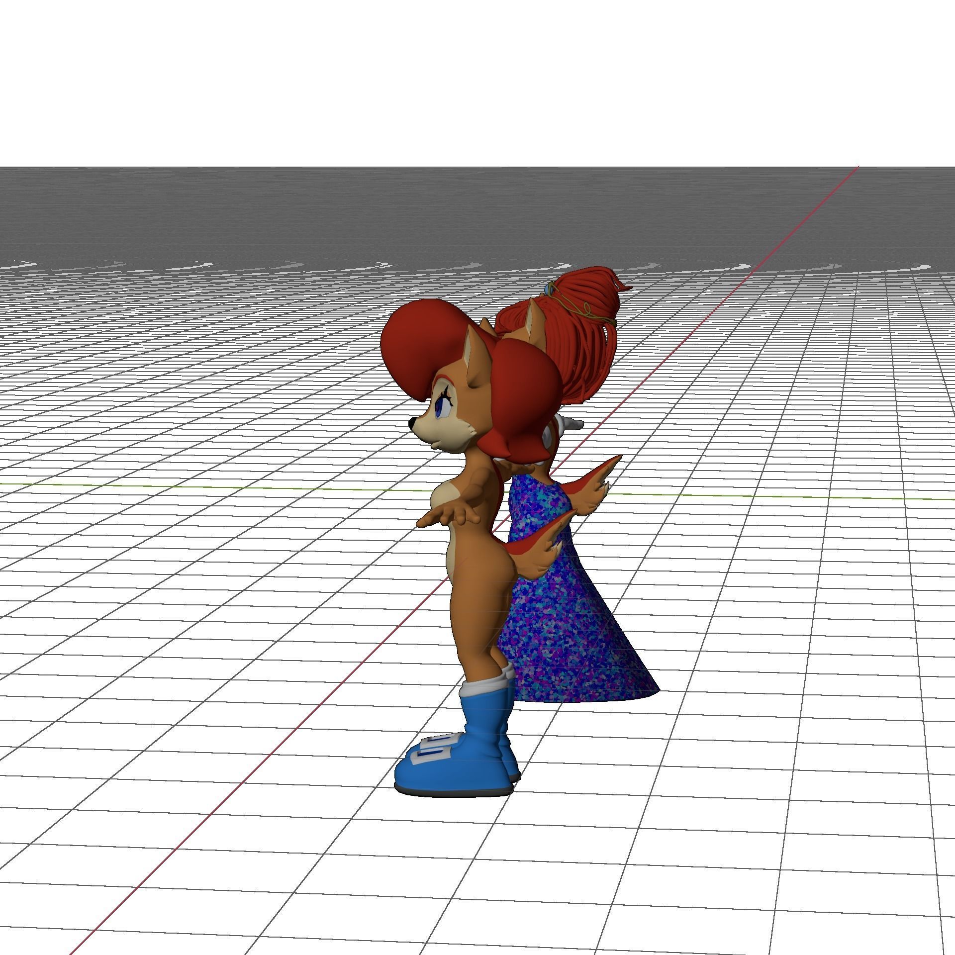 3D model Sally Acorn with Dress VR / AR / low-poly | CGTrader