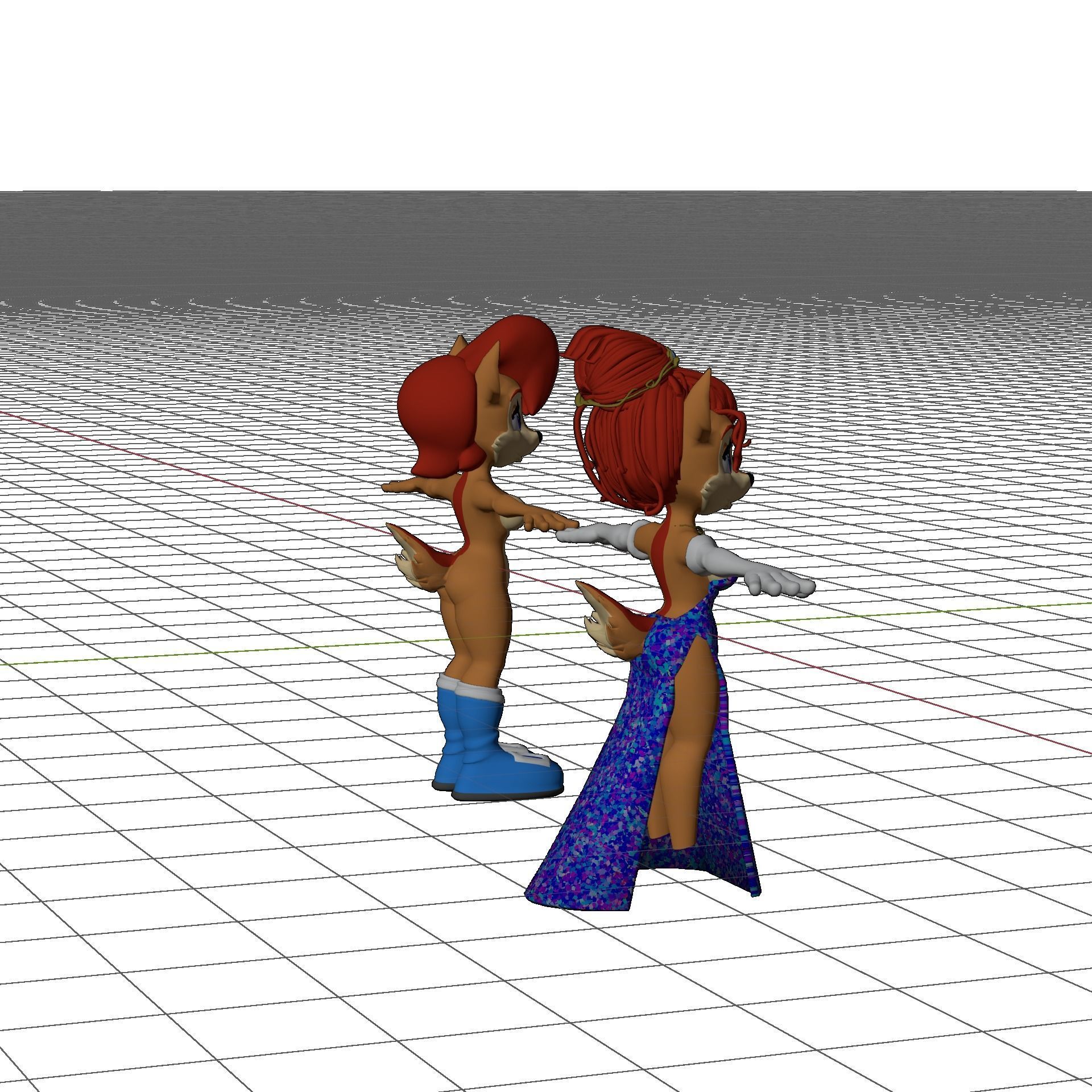 3D model Sally Acorn with Dress VR / AR / low-poly | CGTrader