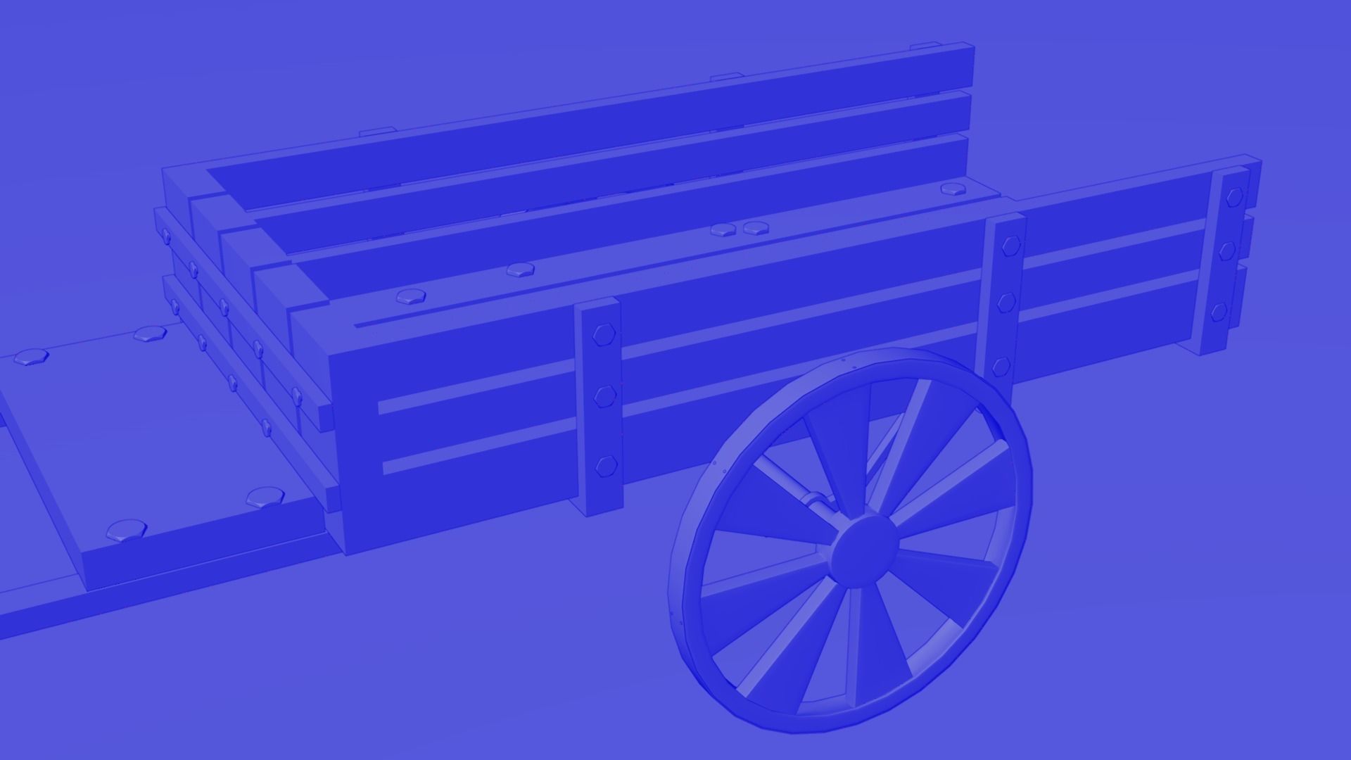 Horse cart wooden cart 3d model 3D model | CGTrader