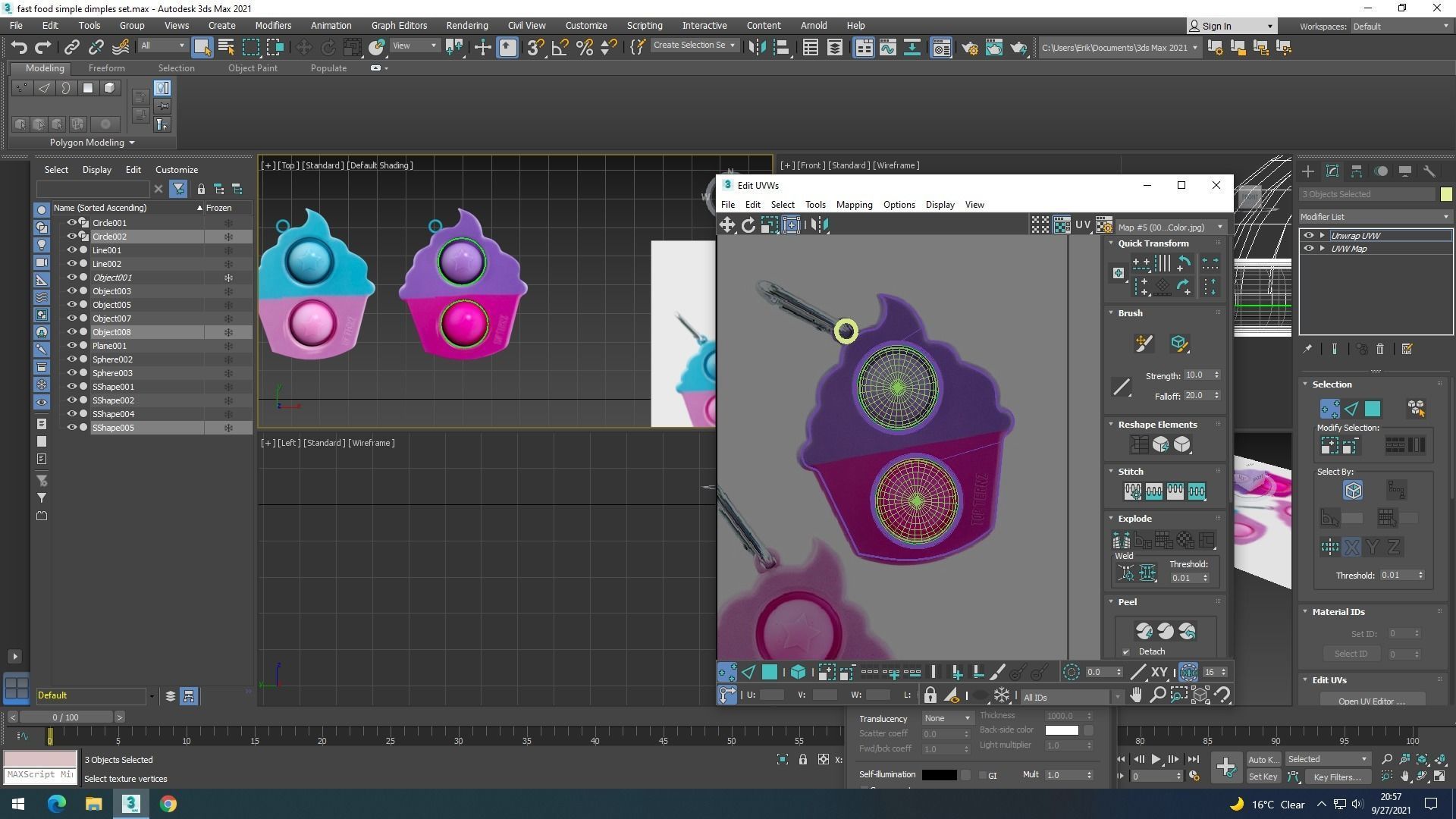 Fast Food Simple Dimples Set 3D model | CGTrader