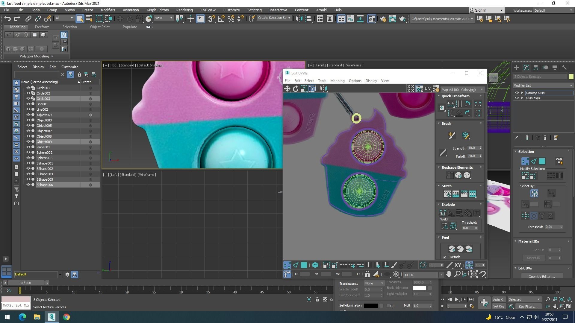 Fast Food Simple Dimples Set 3D model | CGTrader
