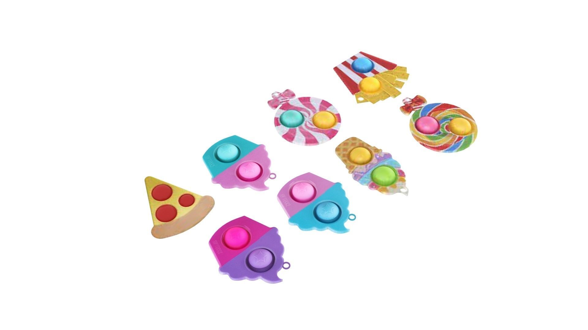 Fast Food Simple Dimples Set 3D model | CGTrader