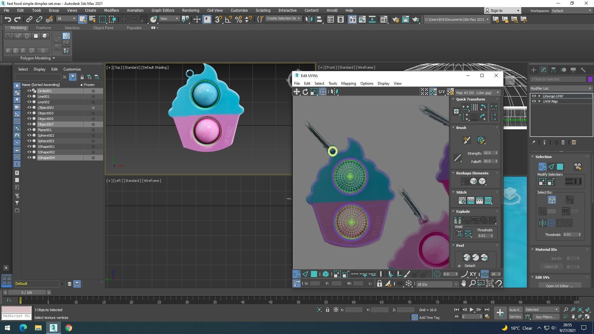 Fast Food Simple Dimples Set 3D model | CGTrader