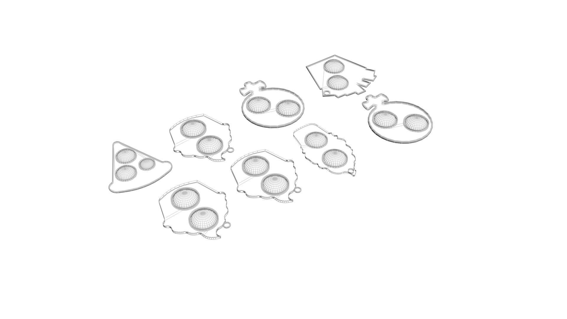 Fast Food Simple Dimples Set 3D model | CGTrader