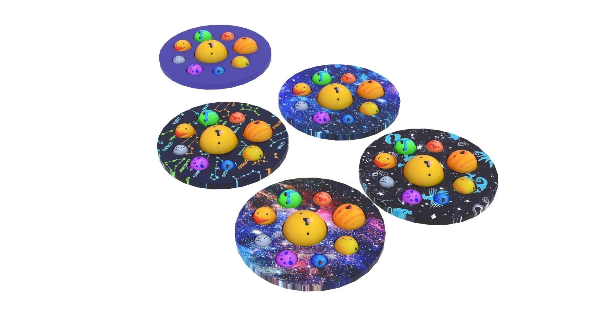 Planets Simple Dimples Set 3D model | CGTrader