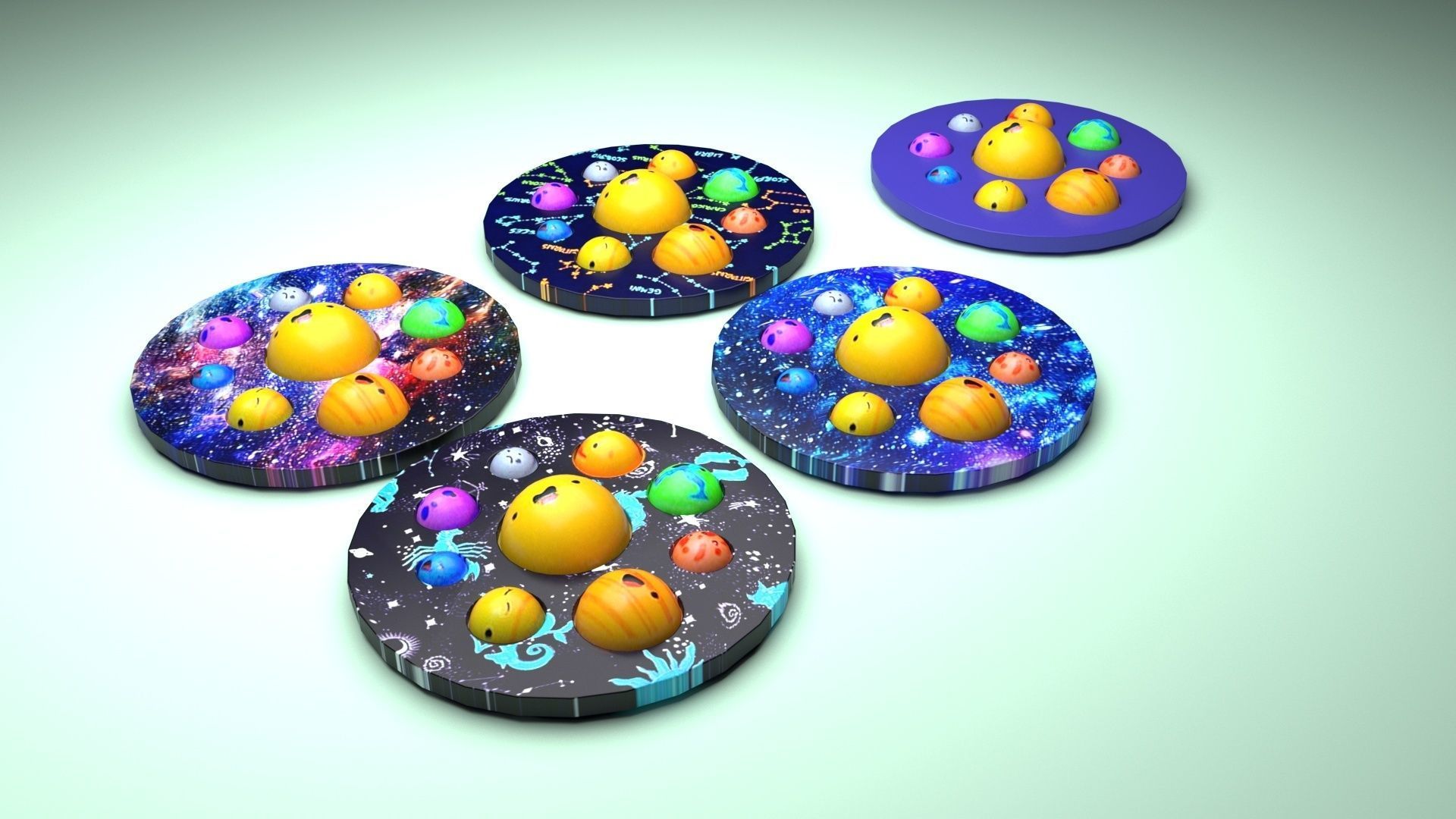 Planets Simple Dimples Set 3D model | CGTrader