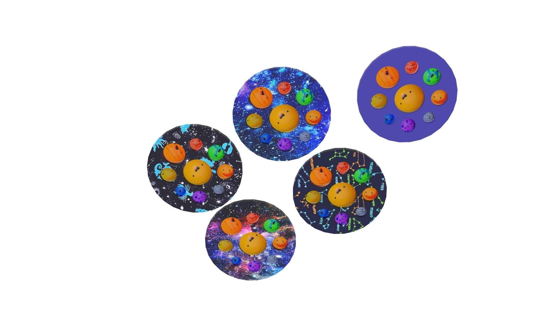 Planets Simple Dimples Set 3D model | CGTrader