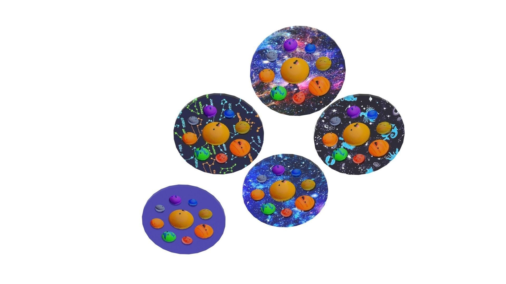 Planets Simple Dimples Set 3D model | CGTrader