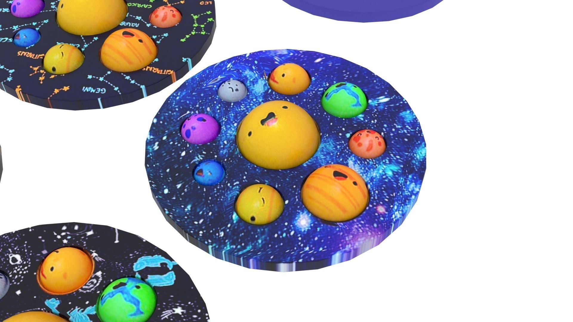 Planets Simple Dimples Set 3D model | CGTrader