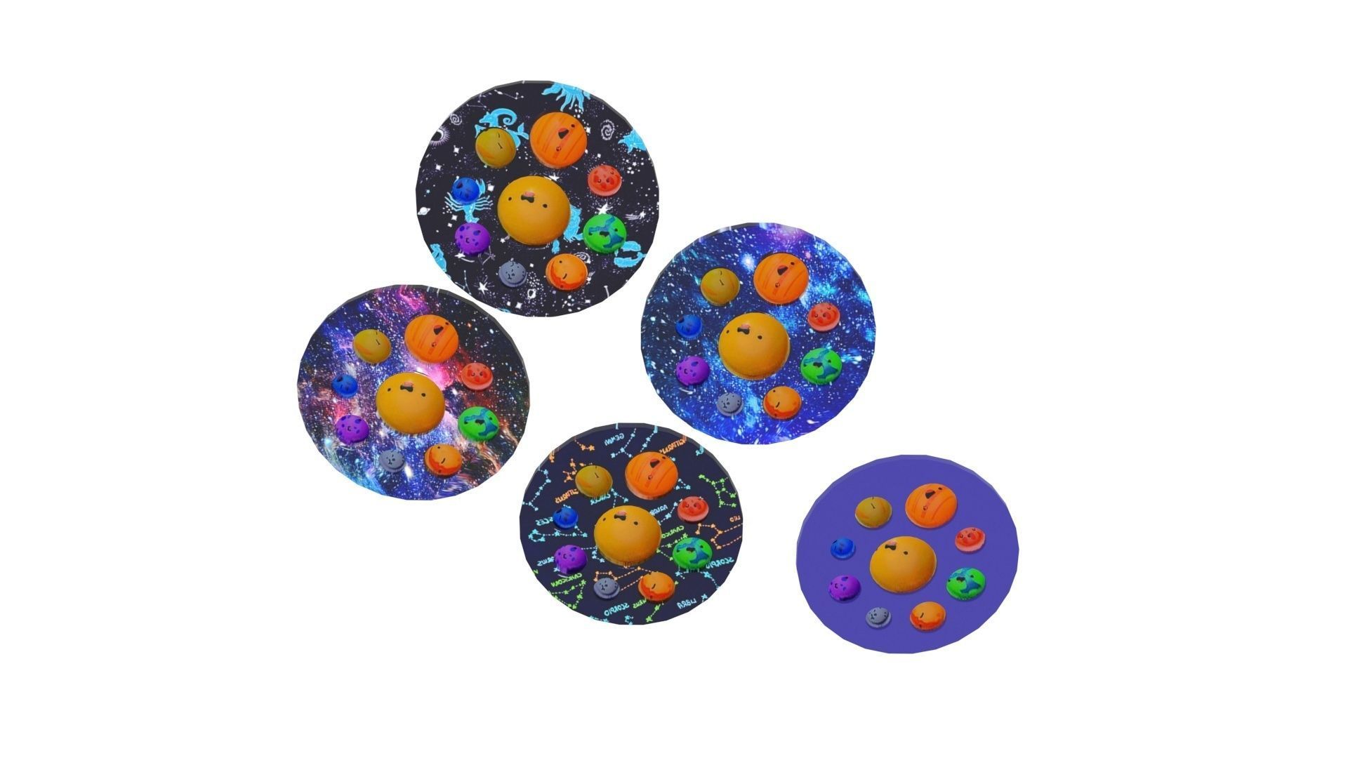 Planets Simple Dimples Set 3D model | CGTrader