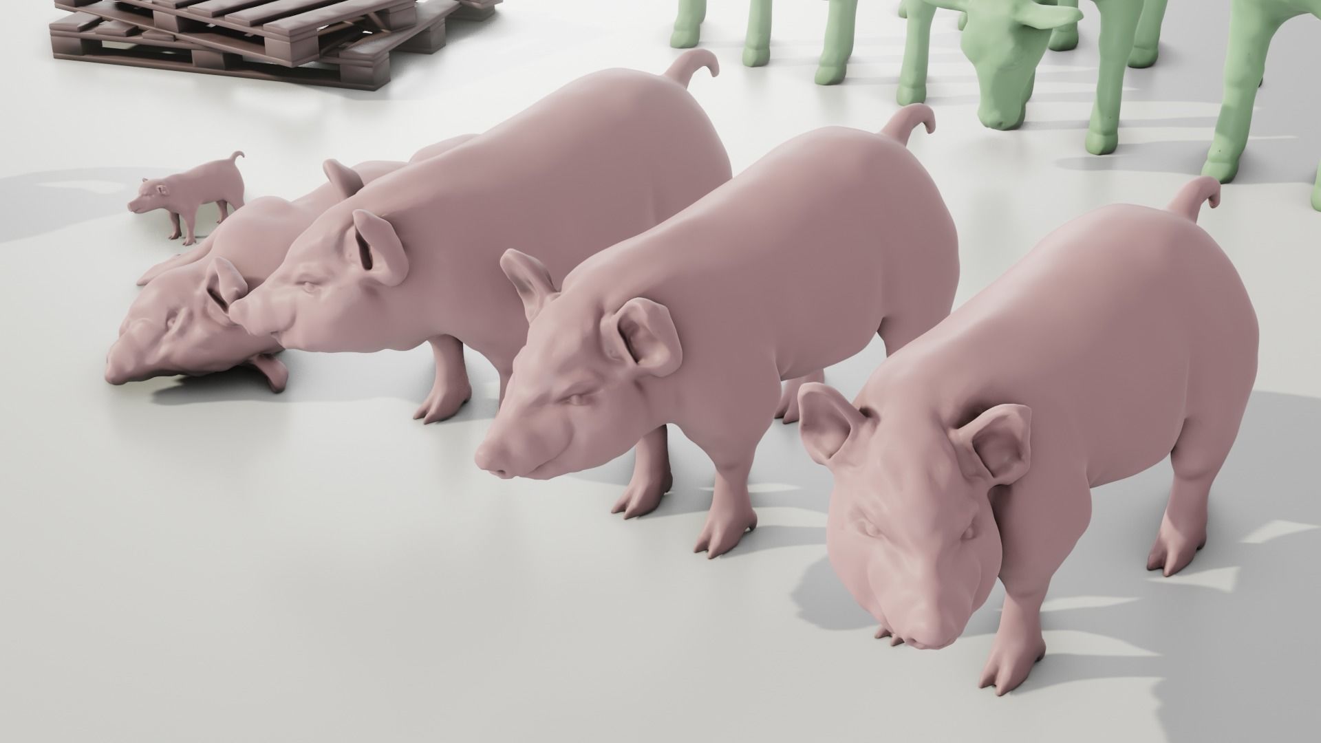 Livestock Farm Animals Diorama Pack 3D model 3D printable | CGTrader