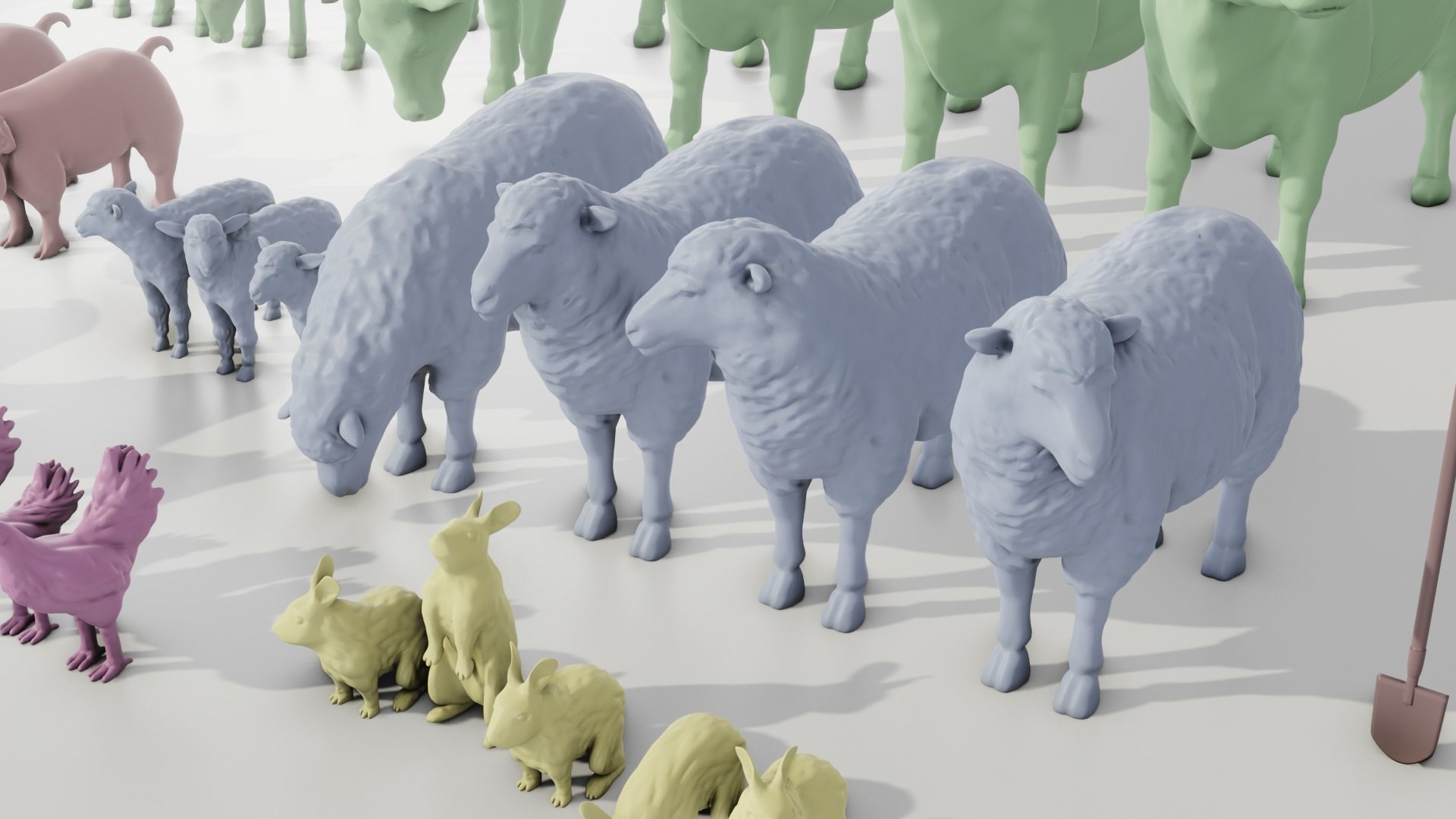 Livestock Farm Animals Diorama Pack 3D model 3D printable | CGTrader