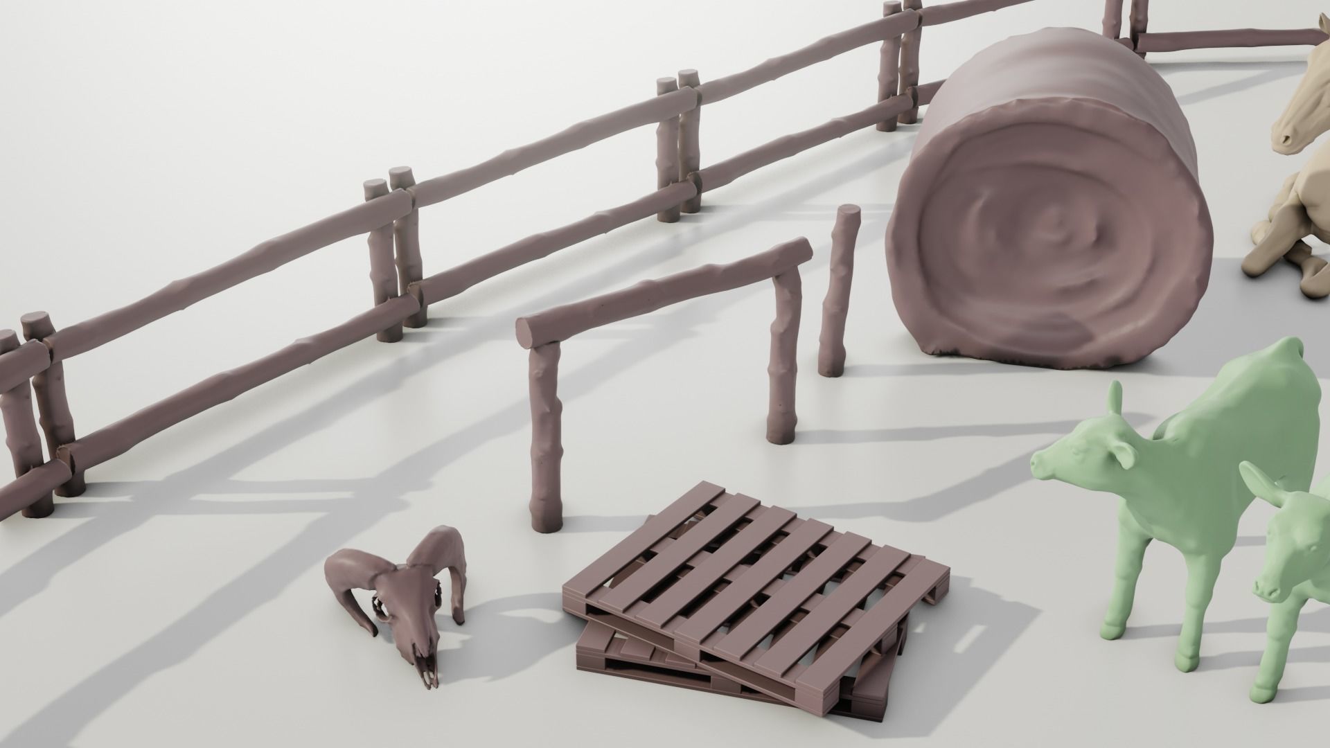 Livestock Farm Animals Diorama Pack 3D model 3D printable | CGTrader