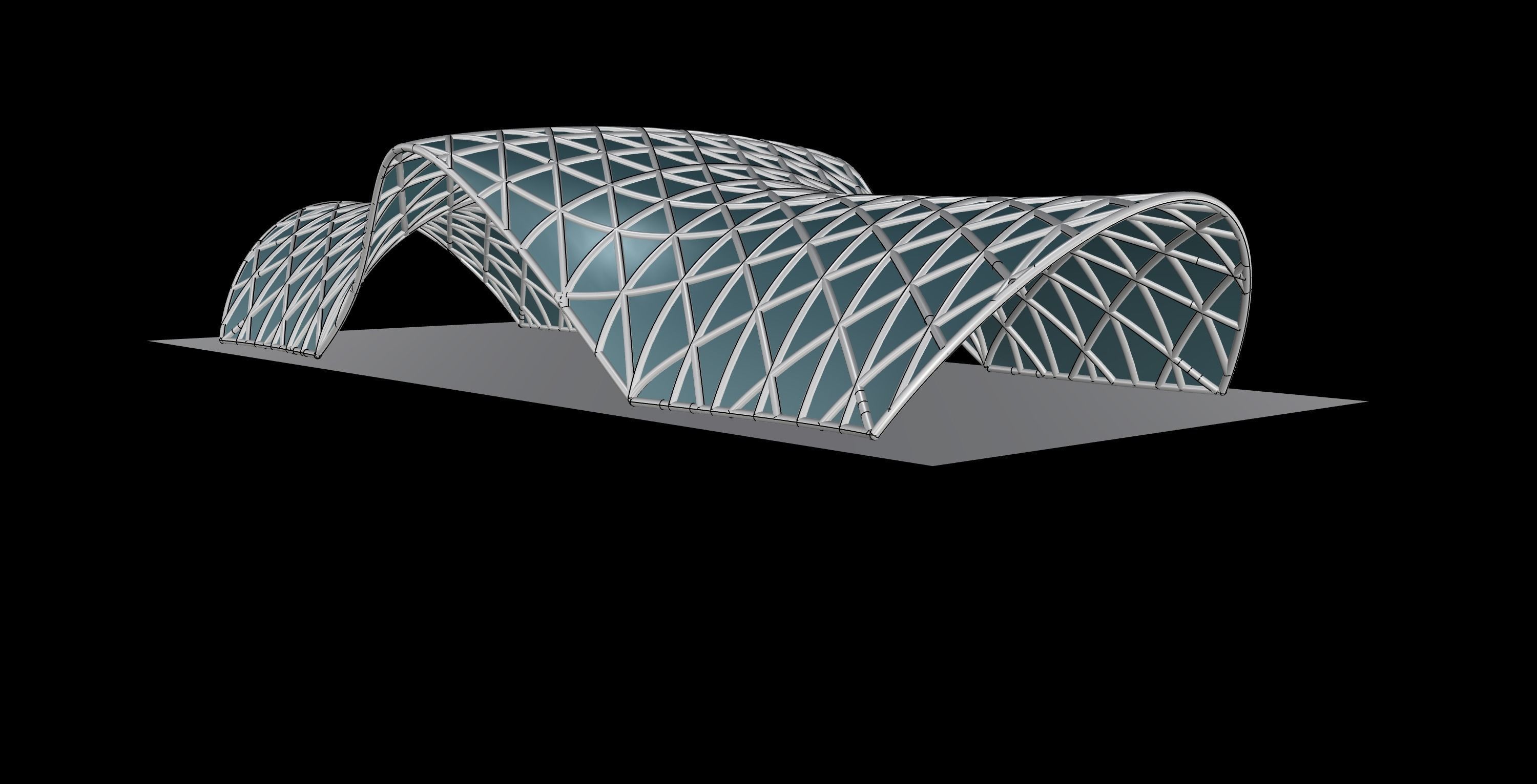 Pavilion Triangulated Wireframe Architecture Parametric V3 3d Model
