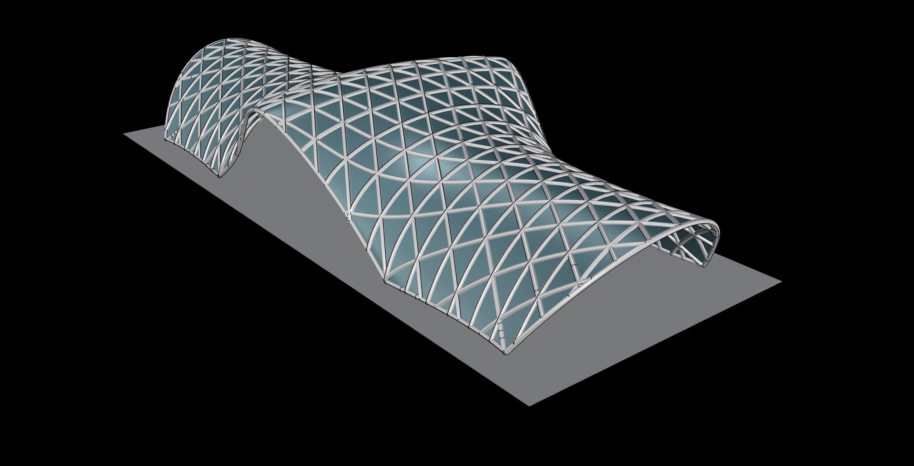 Pavilion Triangulated Wireframe Architecture Parametric V3 3d Model