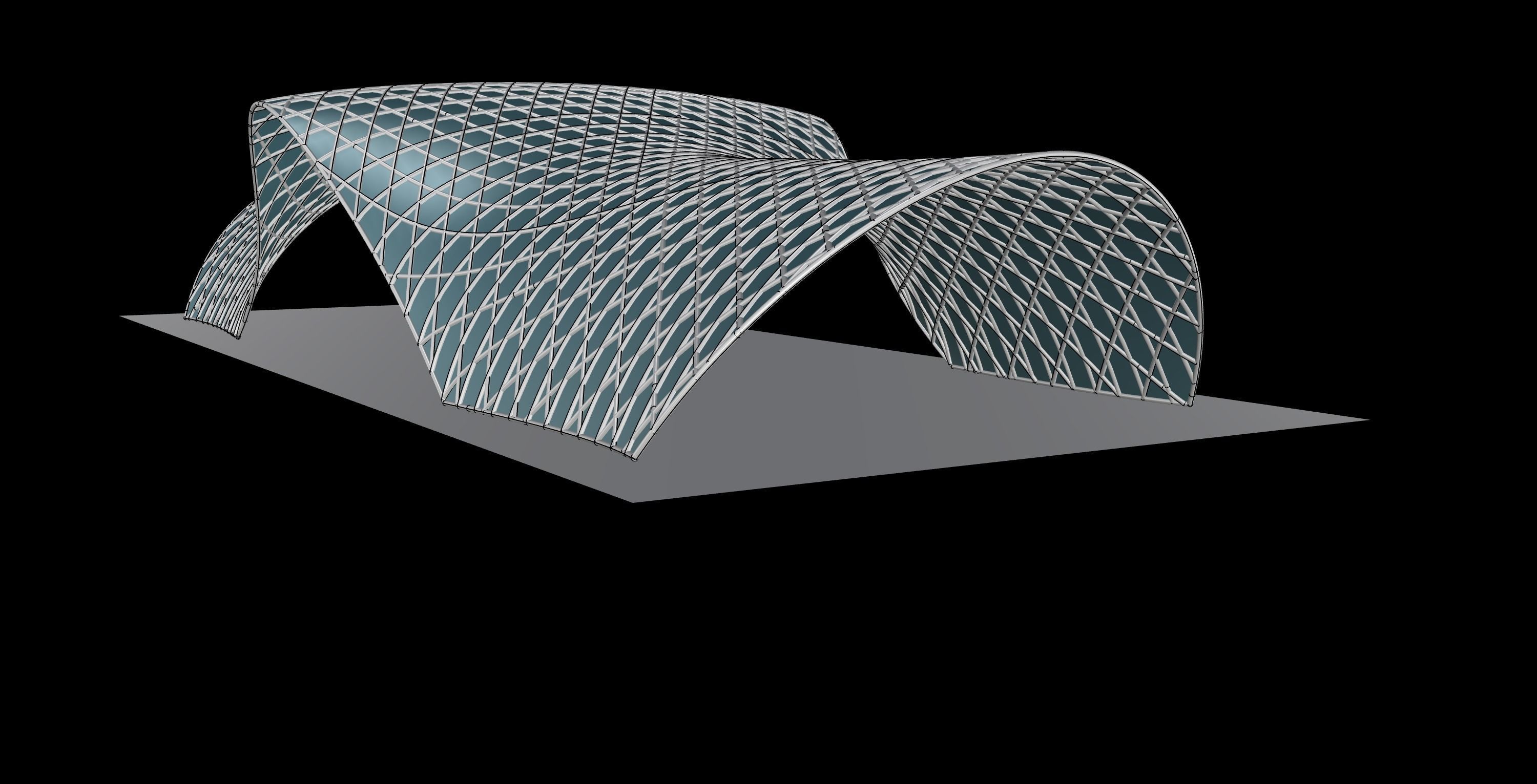 Pavilion Triangulated Wireframe Architecture Parametric V5 3d Model