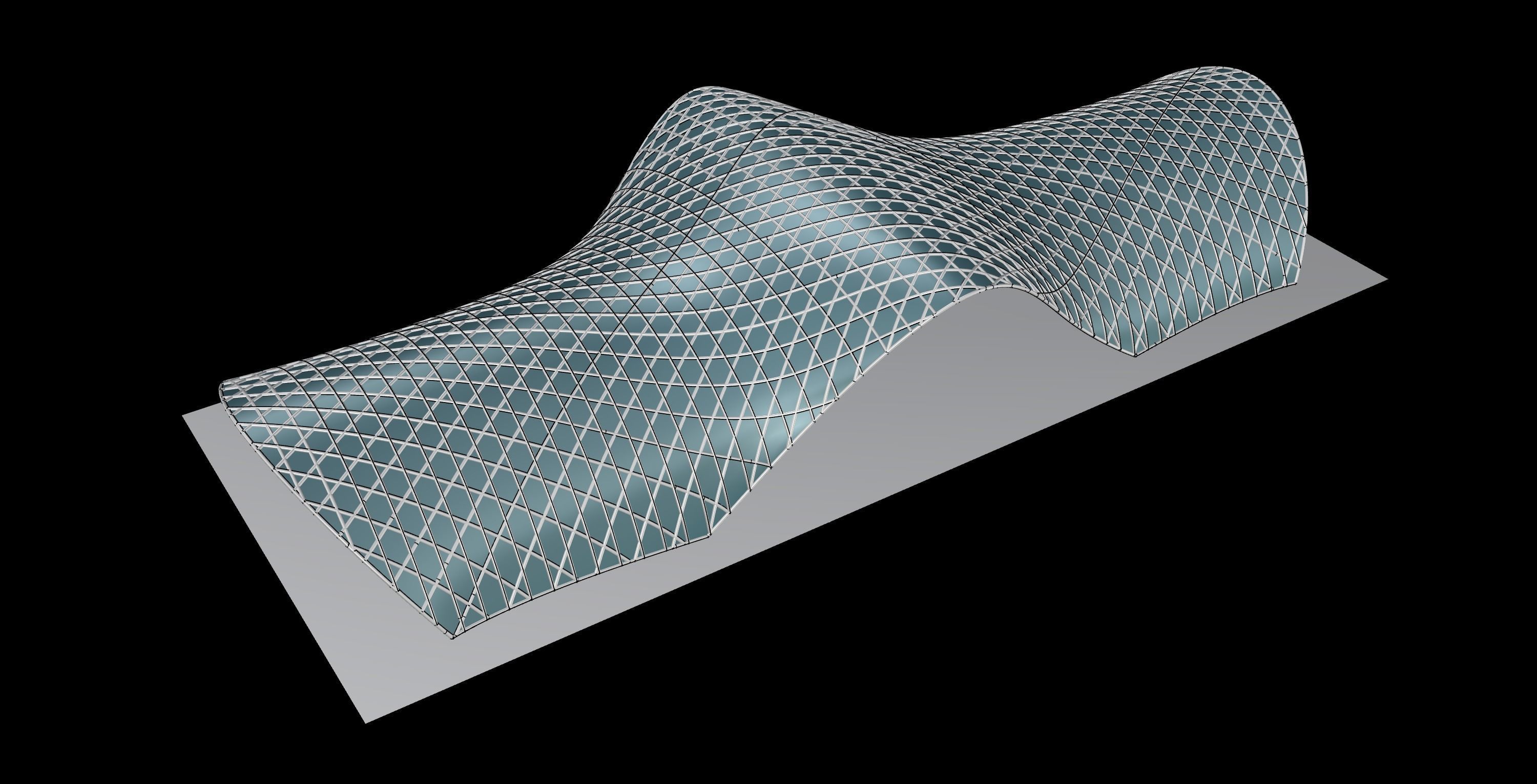 Pavilion Triangulated Wireframe Architecture Parametric V5 3d Model