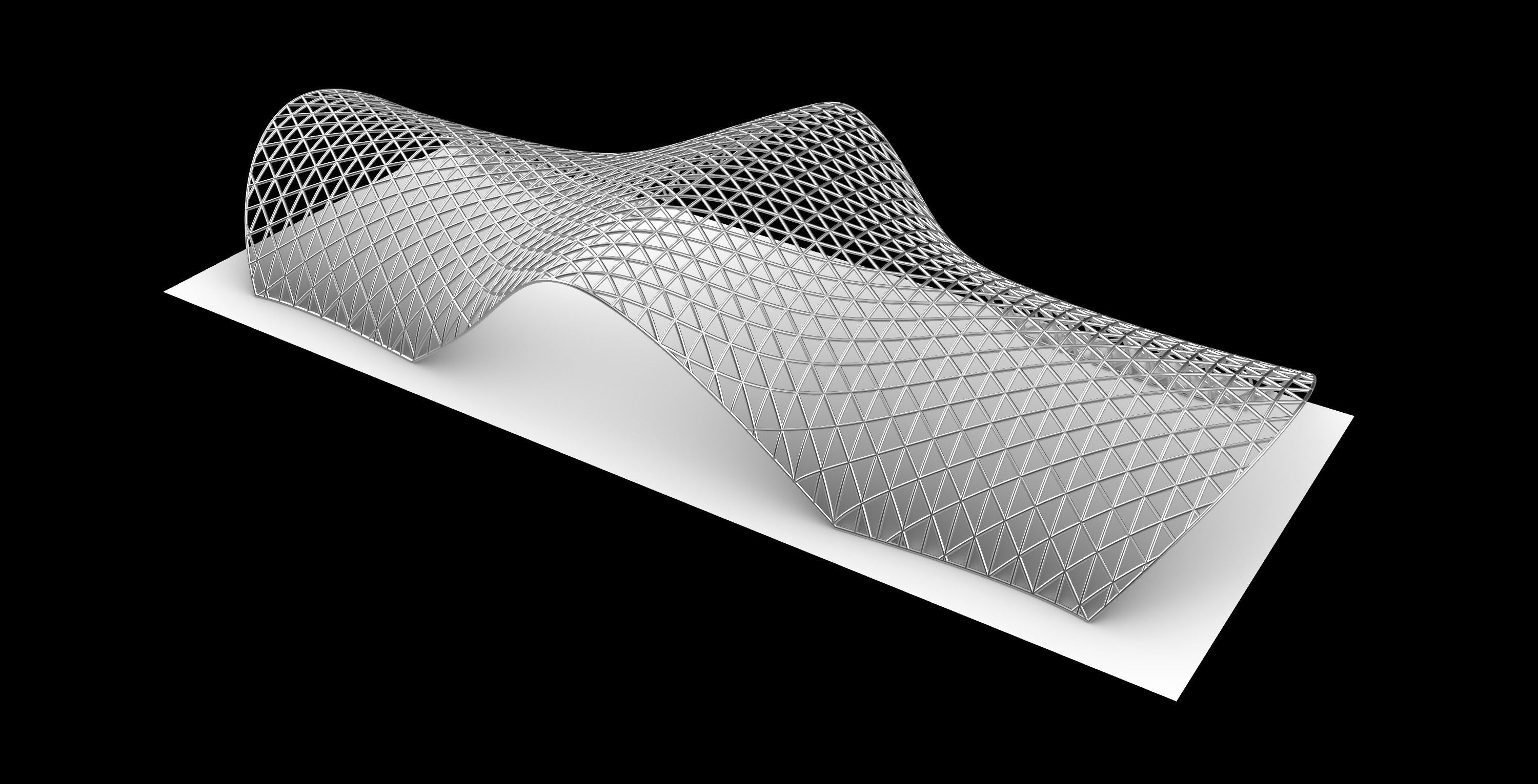 Pavilion Triangulated Wireframe Architecture Parametric V6 3d Model