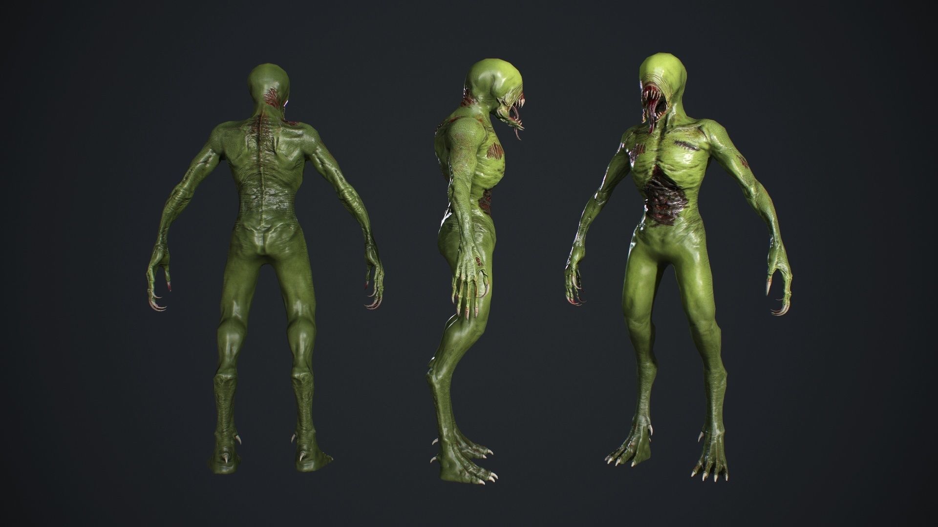 3D model Monster humanoid creature VR / AR / low-poly rigged animated ...