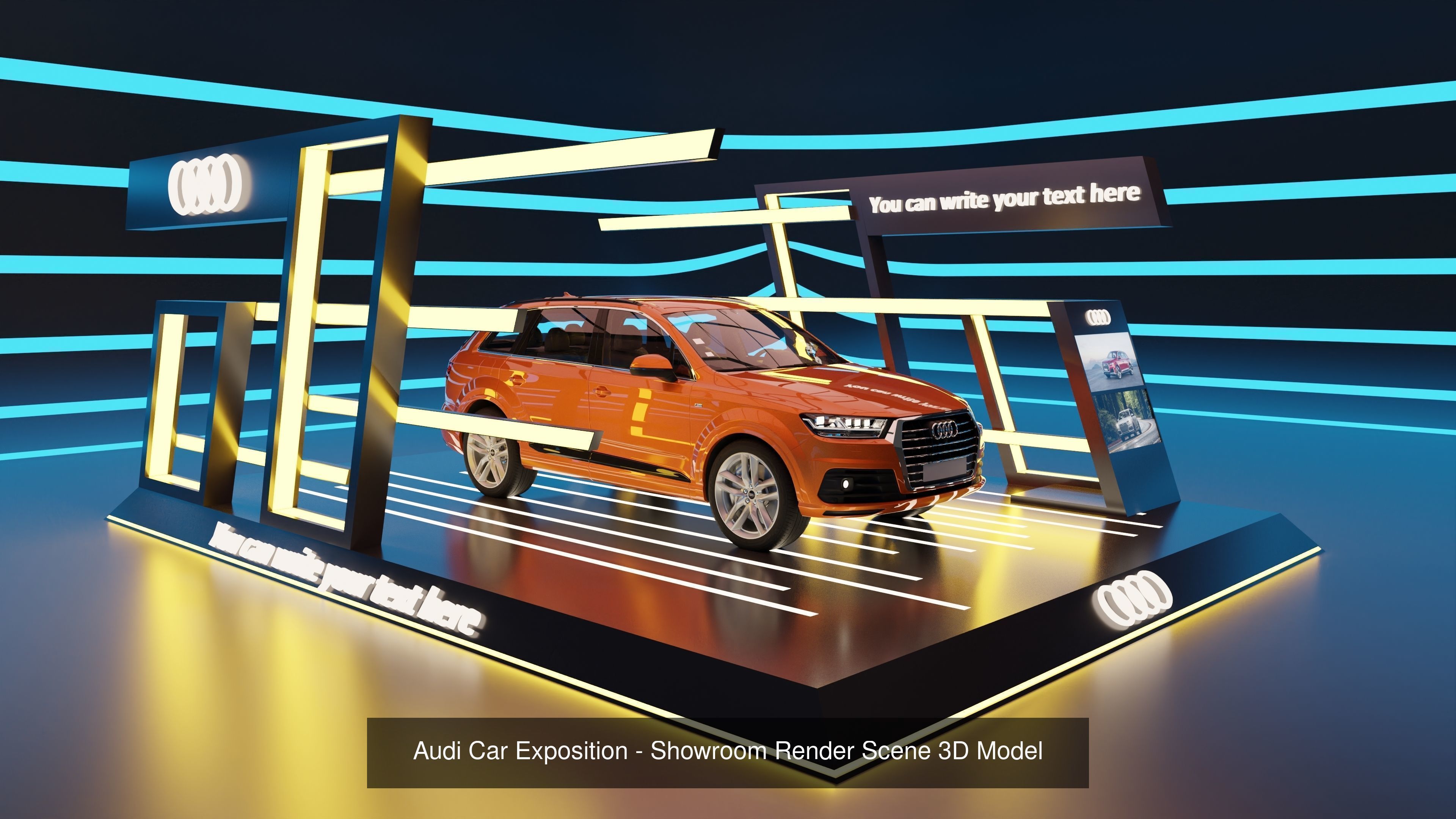 3D Model Collection 6 Car Exposition - Showroom Scenes VR / AR / low ...
