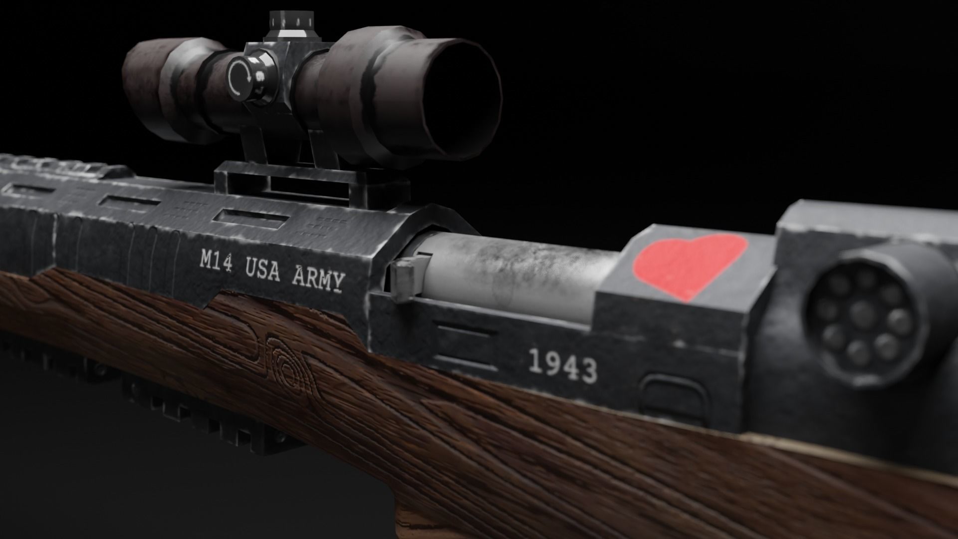 m14sniper rifle free VR / AR / low-poly 3D model | CGTrader