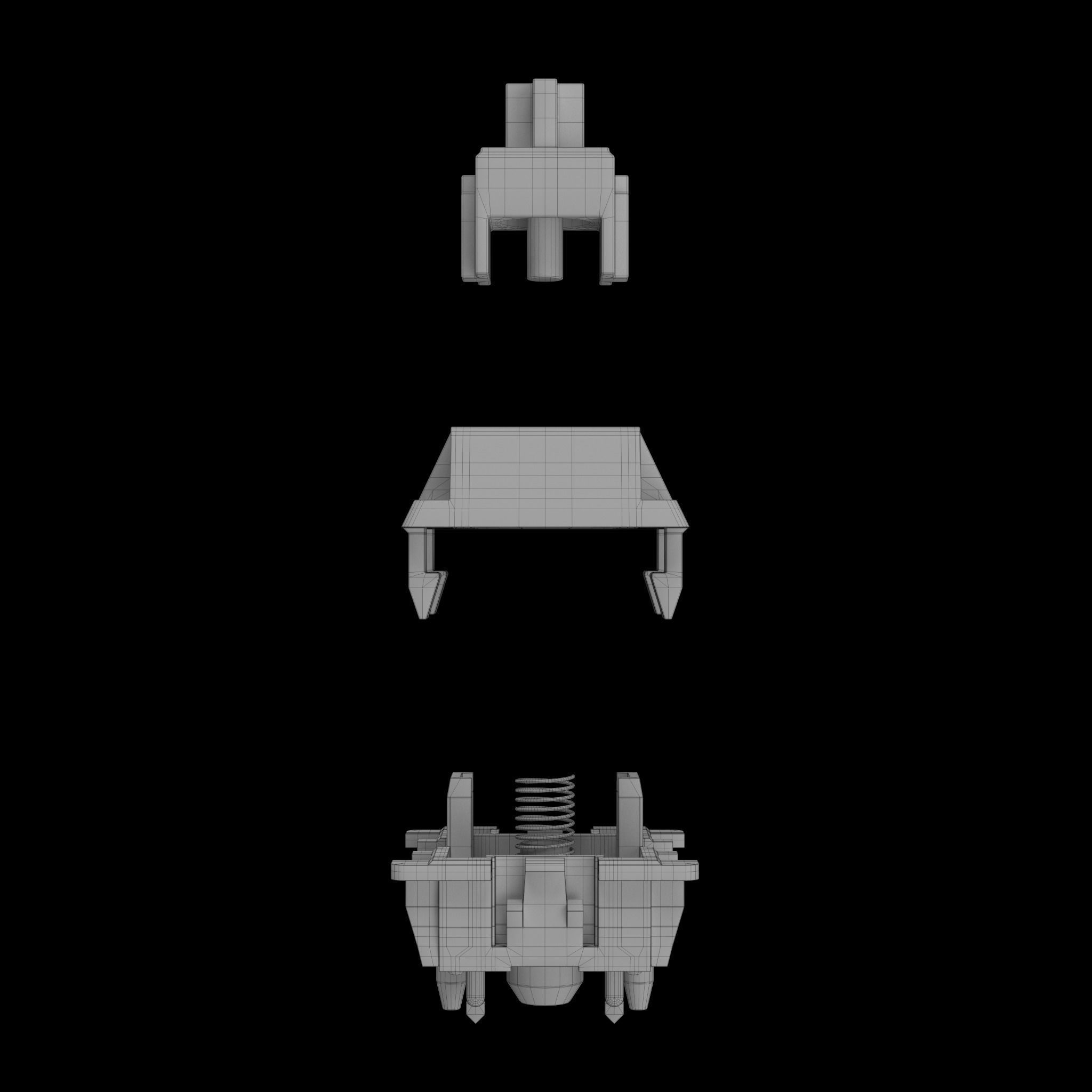 Cherry MX switches keyboard keys 3D model | CGTrader