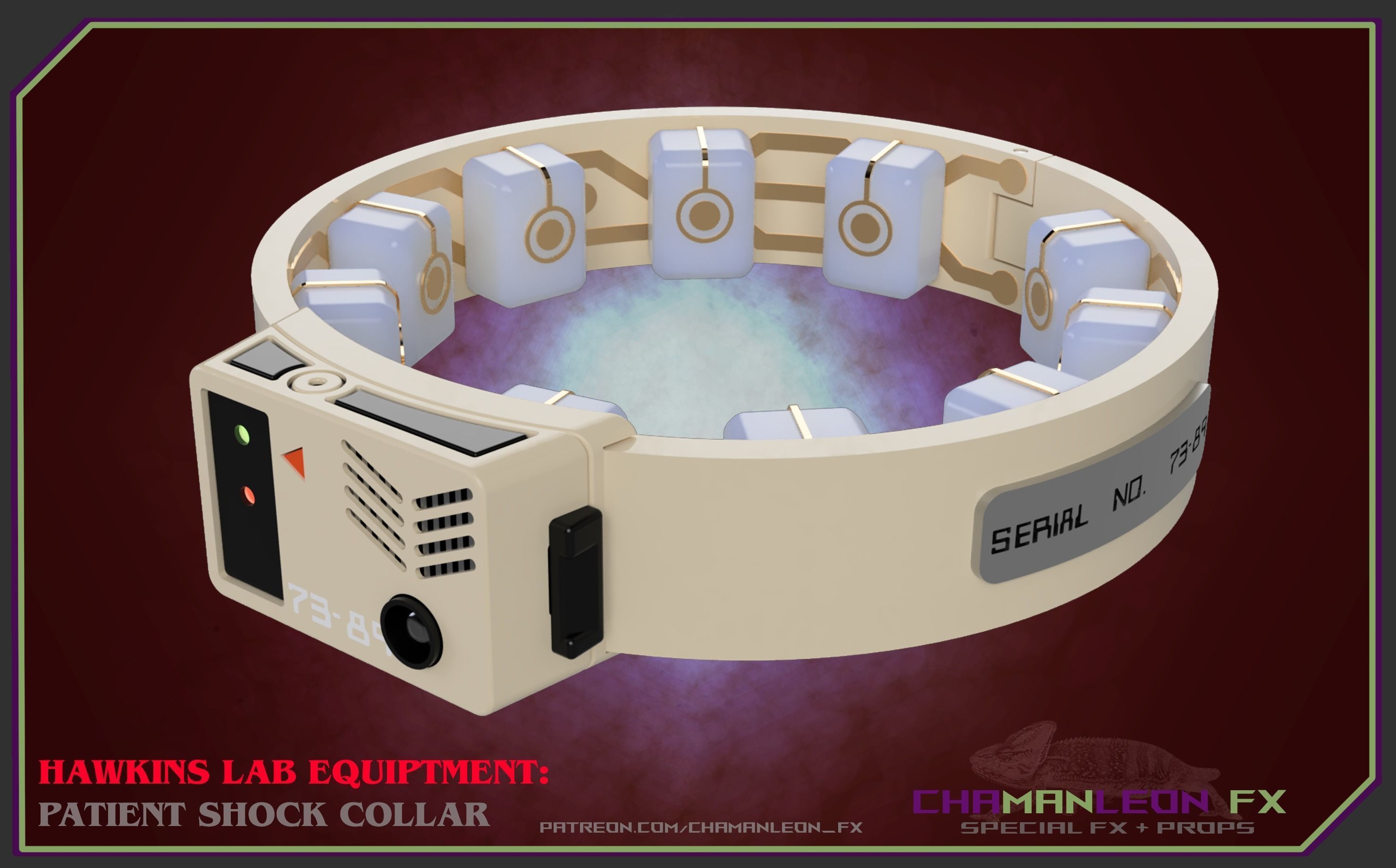 Hawkins Lab Shock Collar Stranger Things Cosplay 3D model 3D printable ...