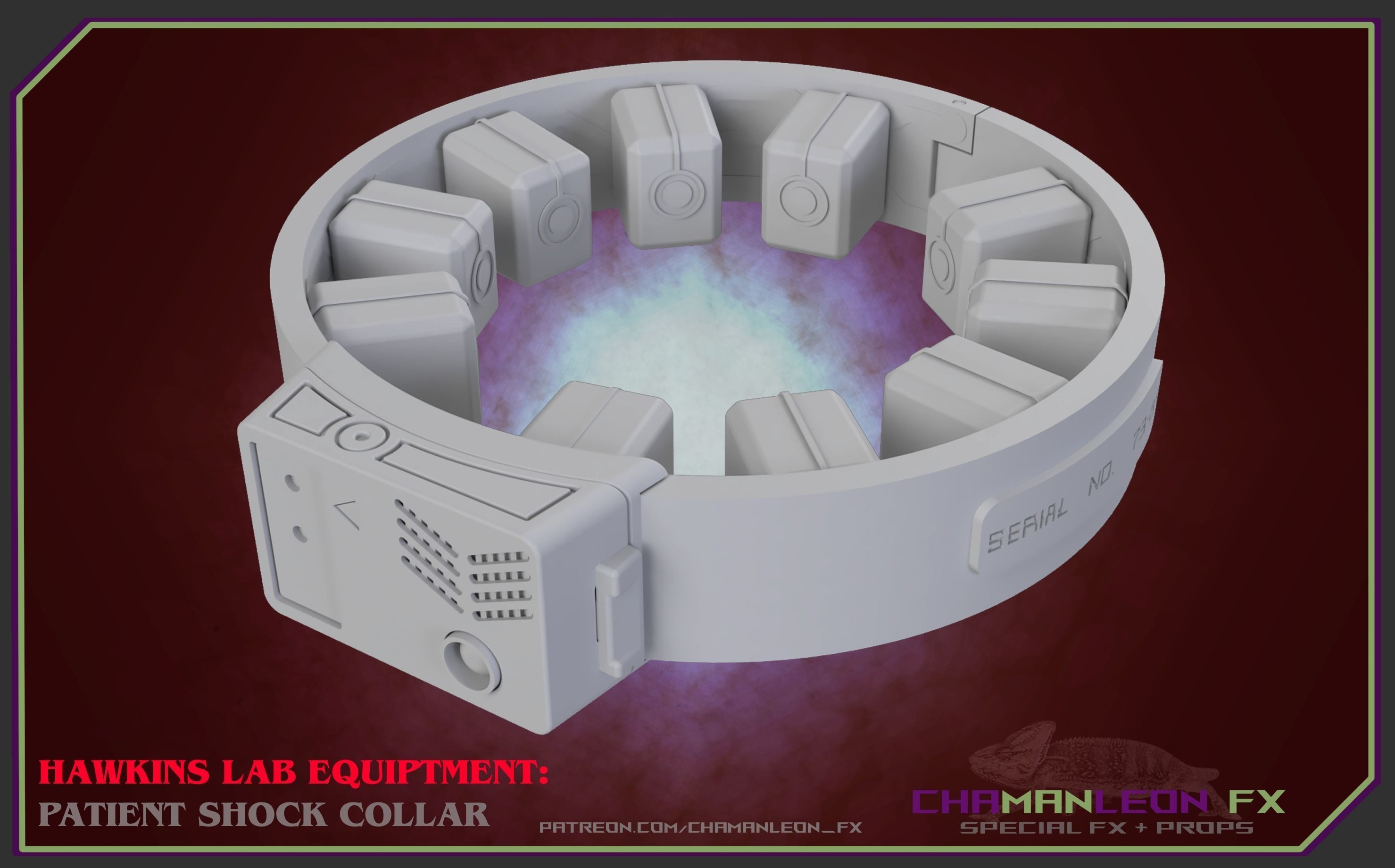 Hawkins Lab Shock Collar Stranger Things Cosplay 3D model 3D printable ...