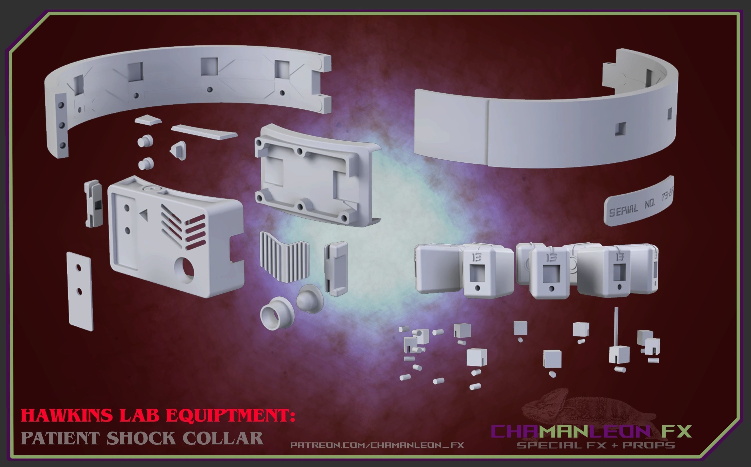 Hawkins Lab Shock Collar Stranger Things Cosplay 3D model 3D printable ...