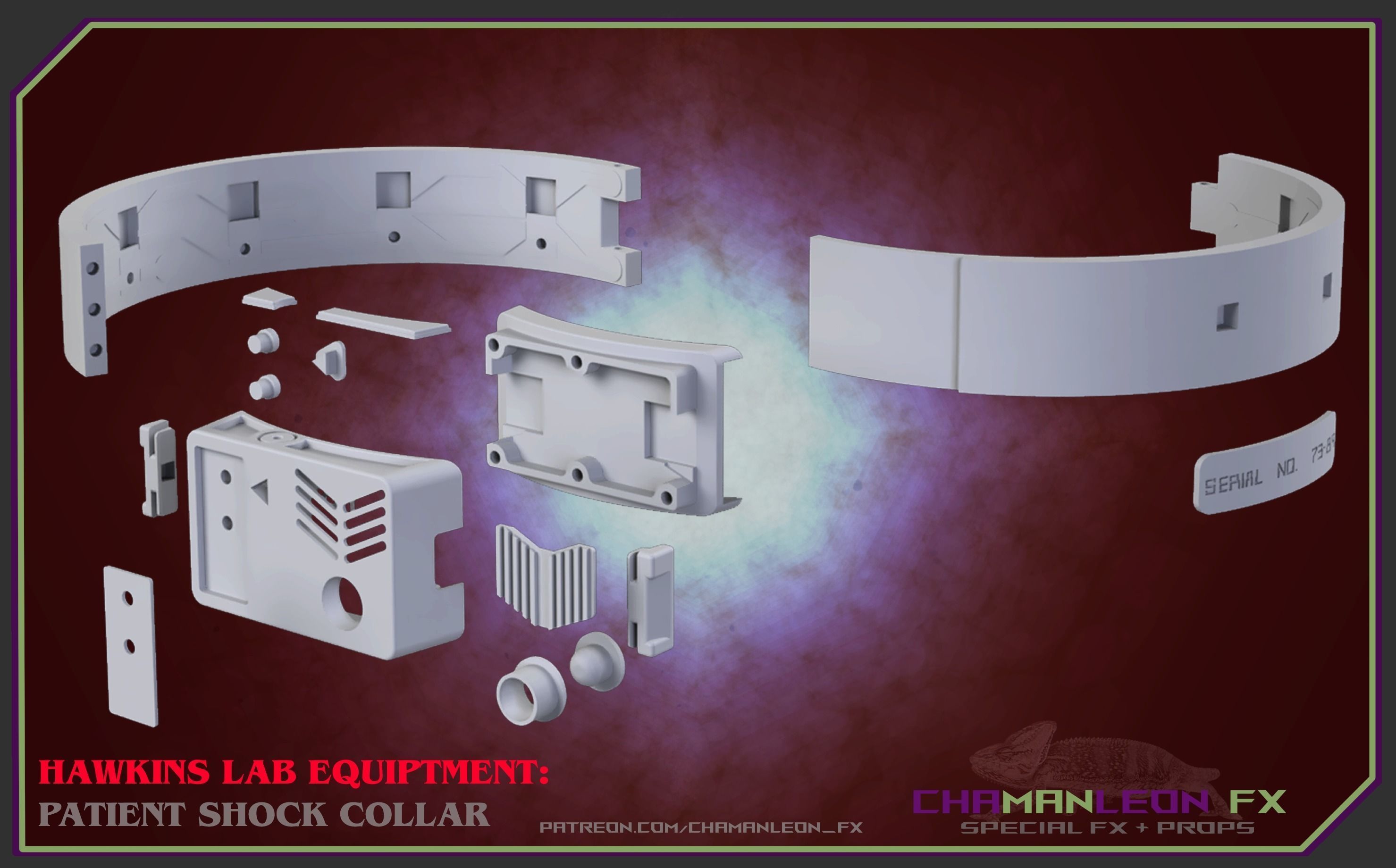 Hawkins Lab Shock Collar Stranger Things Cosplay 3D model 3D printable ...