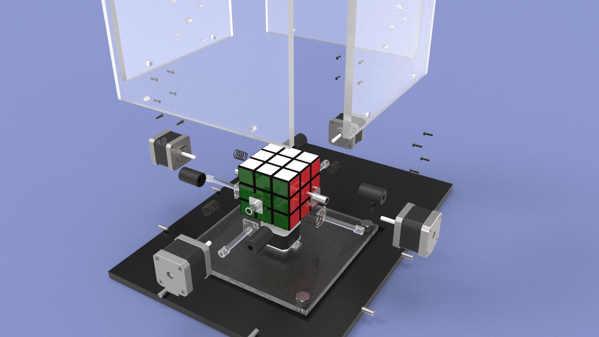 Rubiks Cube solving robot full detailed CAD 3D model 3D printable | CGTrader