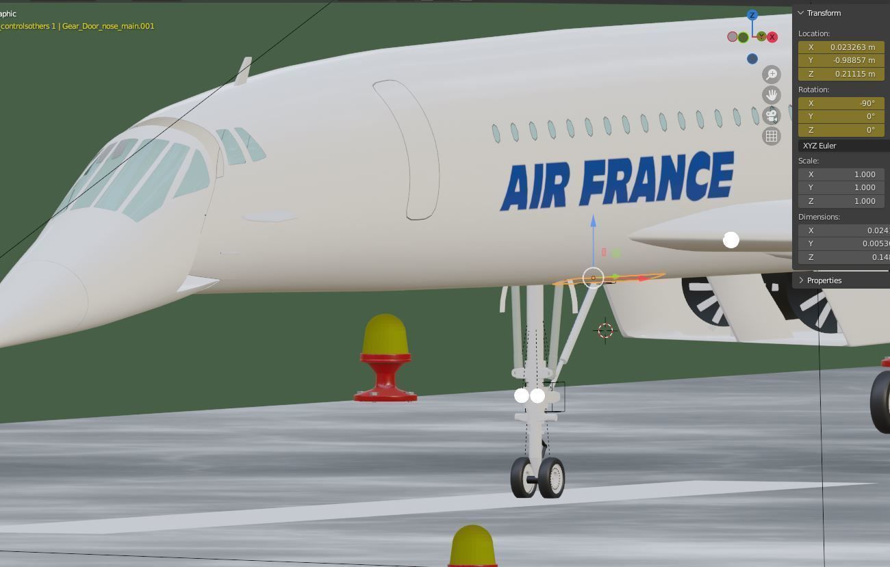 Concorde jet airplane taking off from runway at sunset 3D model rigged ...