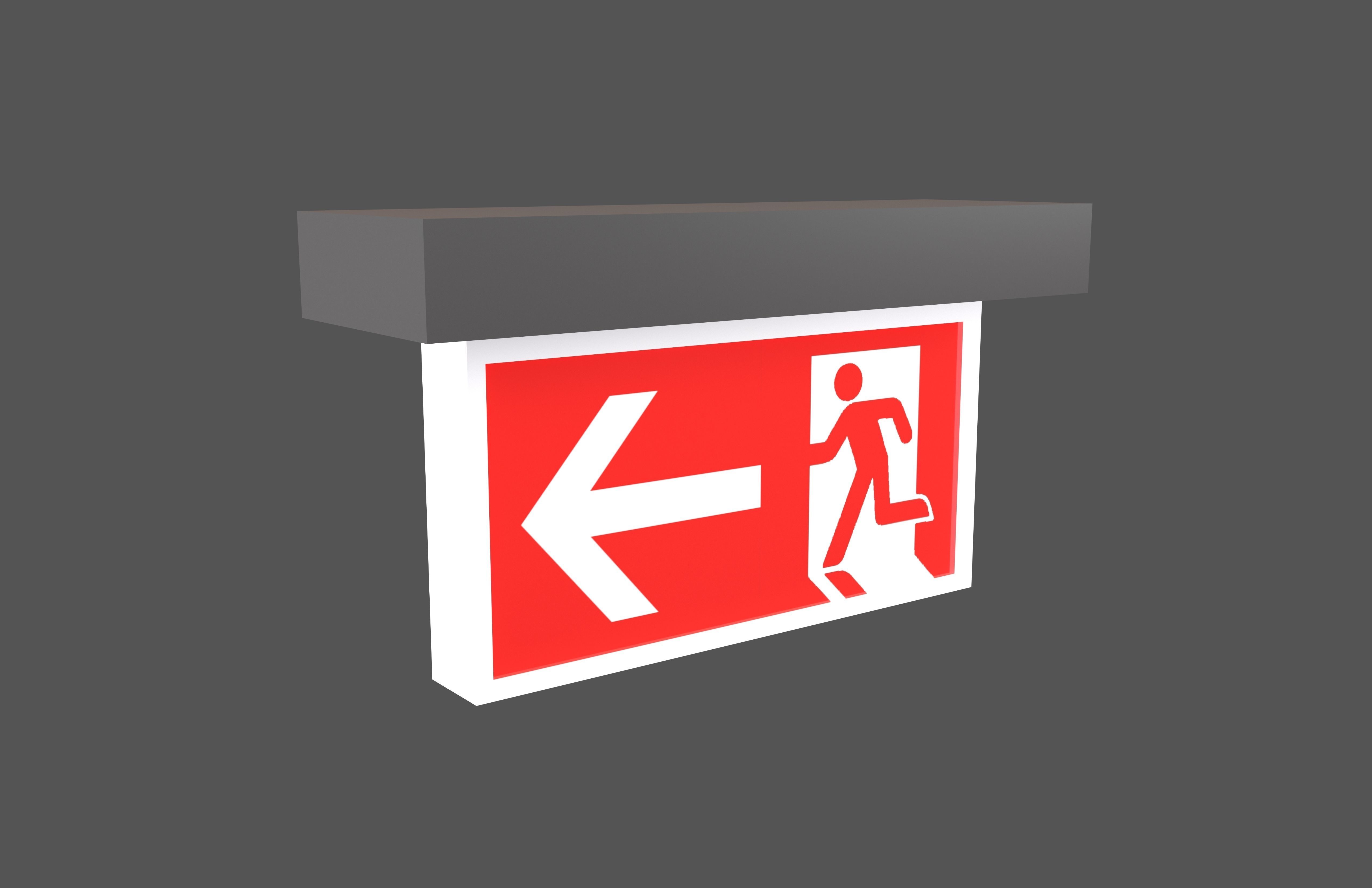 3D model Exit Sign v1 010 VR / AR / low-poly | CGTrader