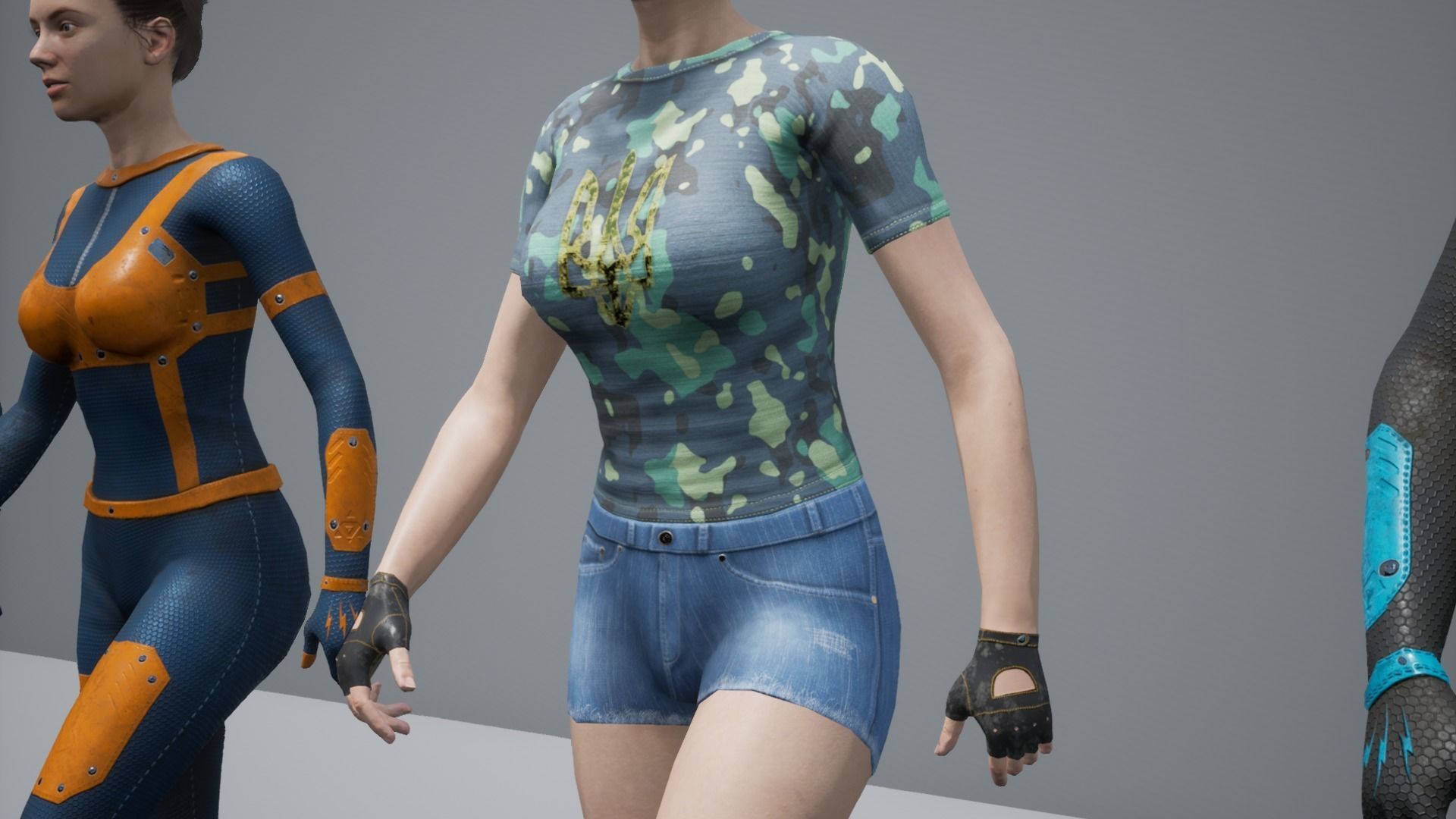 3D model Cyber Girl Sci-Fi Modular Character Unreal Engine 4 Game Ready VR / AR / low-poly ...