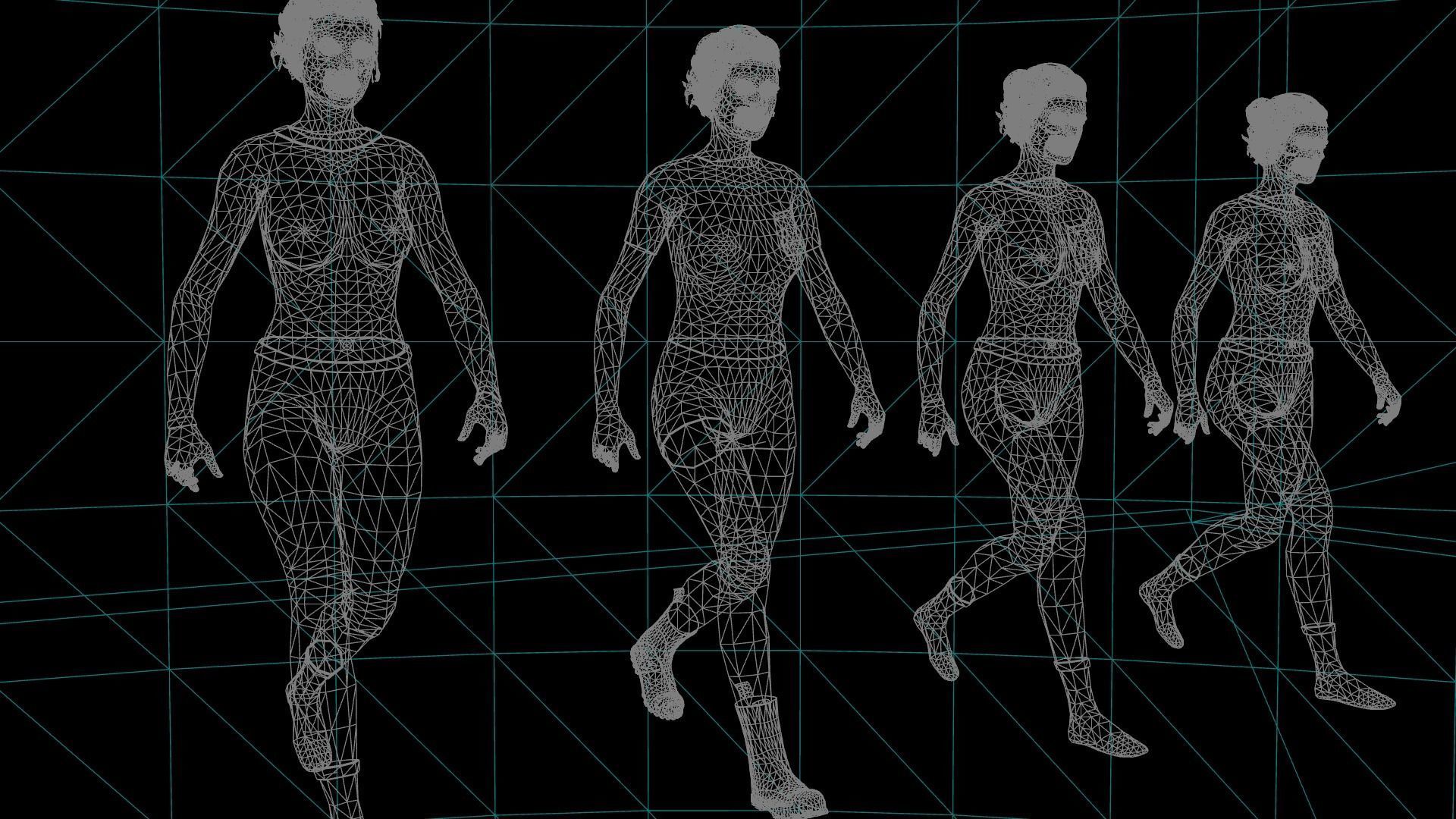 3D model Cyber Girl Sci-Fi Modular Character Unreal Engine 4 Game Ready ...