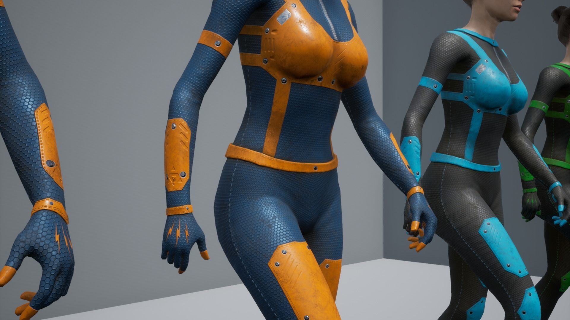 3D model Cyber Girl Sci-Fi Modular Character Unreal Engine 4 Game Ready ...