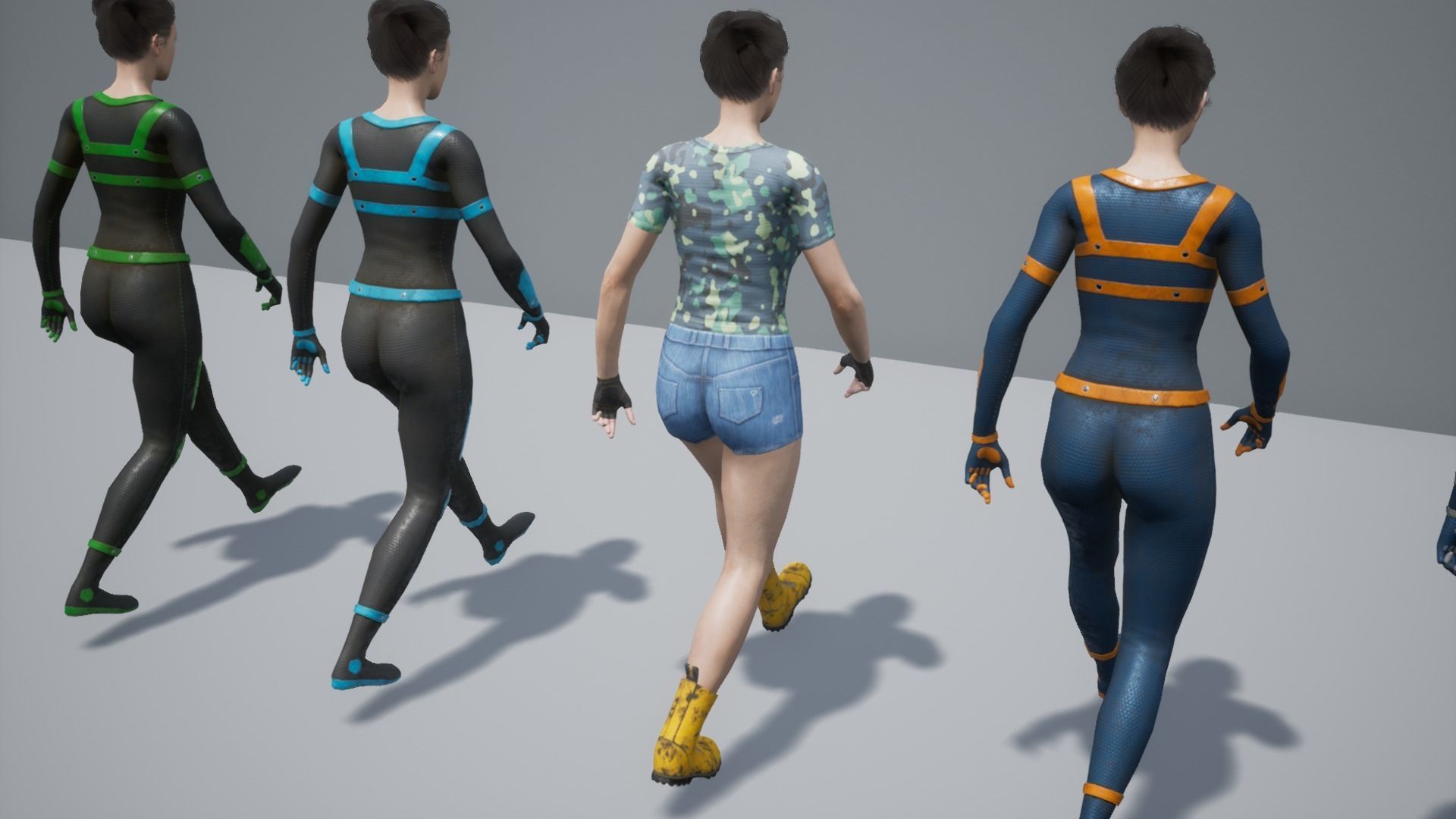 3D model Cyber Girl Sci-Fi Modular Character Unreal Engine 4 Game Ready ...