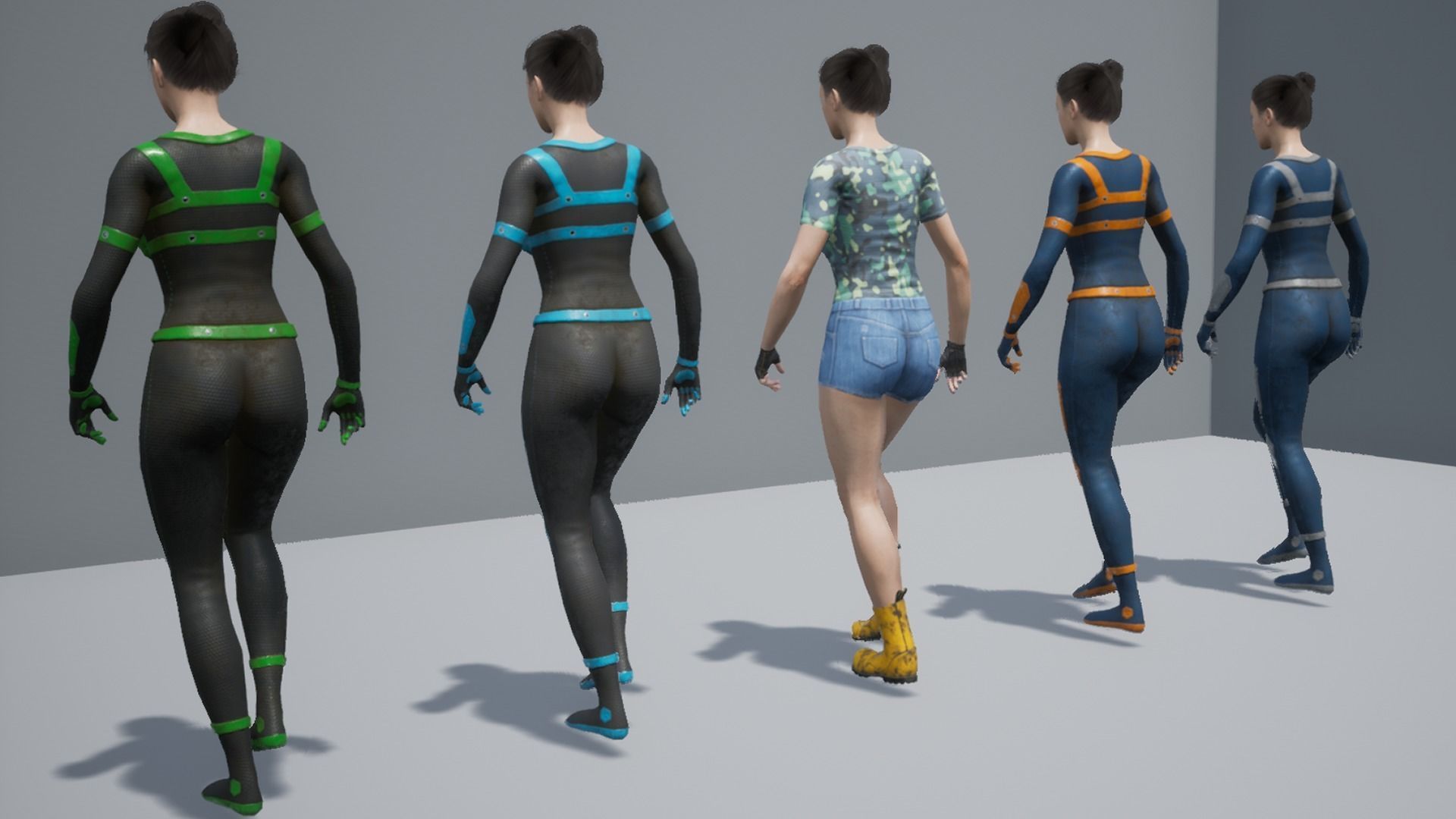 3D model Cyber Girl Sci-Fi Modular Character Unreal Engine 4 Game Ready VR / AR / low-poly ...