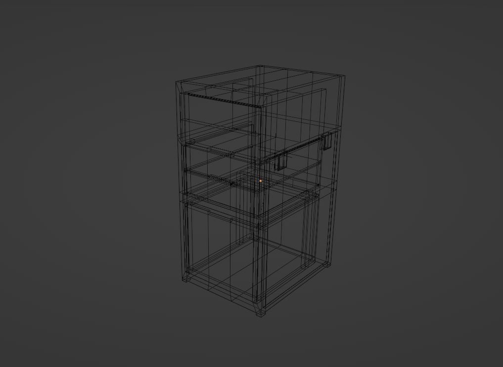 3D model Flexible Cabinet table and chair all in one Animated VR / AR ...